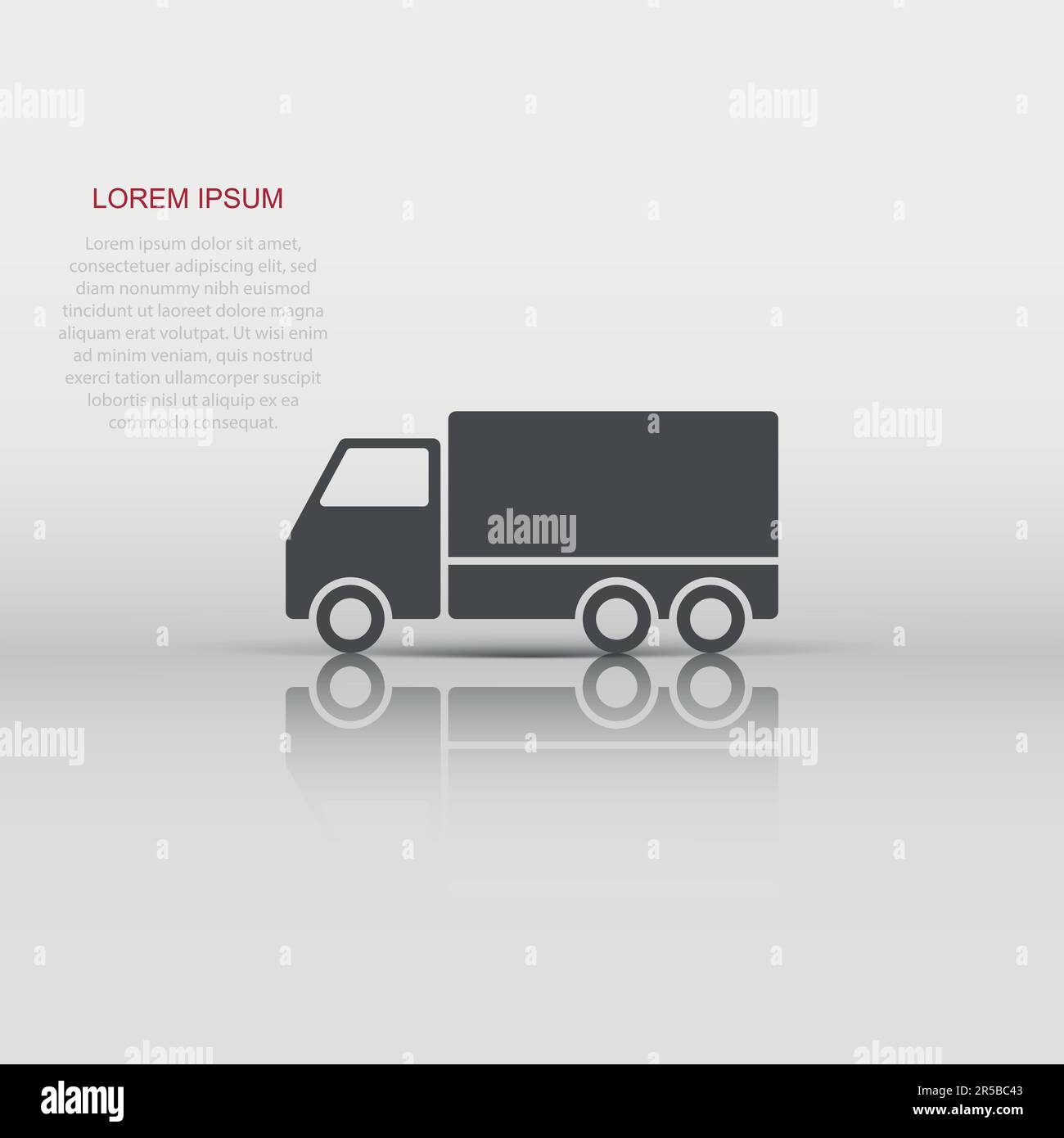 Delivery truck sign icon in flat style. Van vector illustration on ...