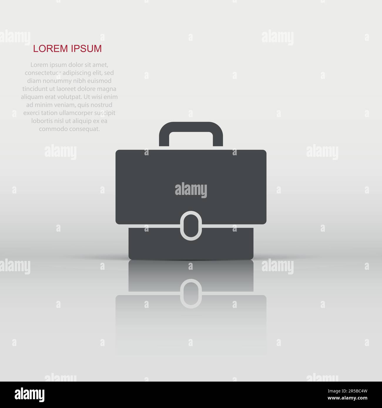 Briefcase sign icon in flat style. Suitcase vector illustration on ...