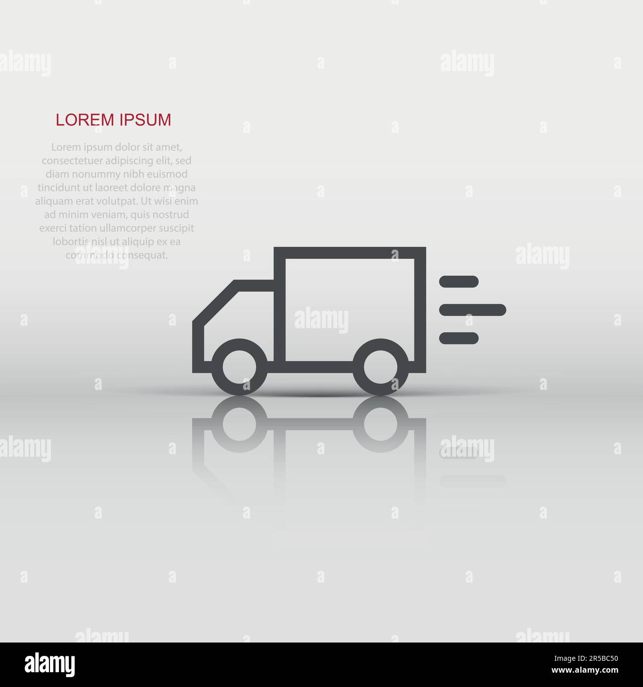 Delivery truck sign icon in flat style. Van vector illustration on ...