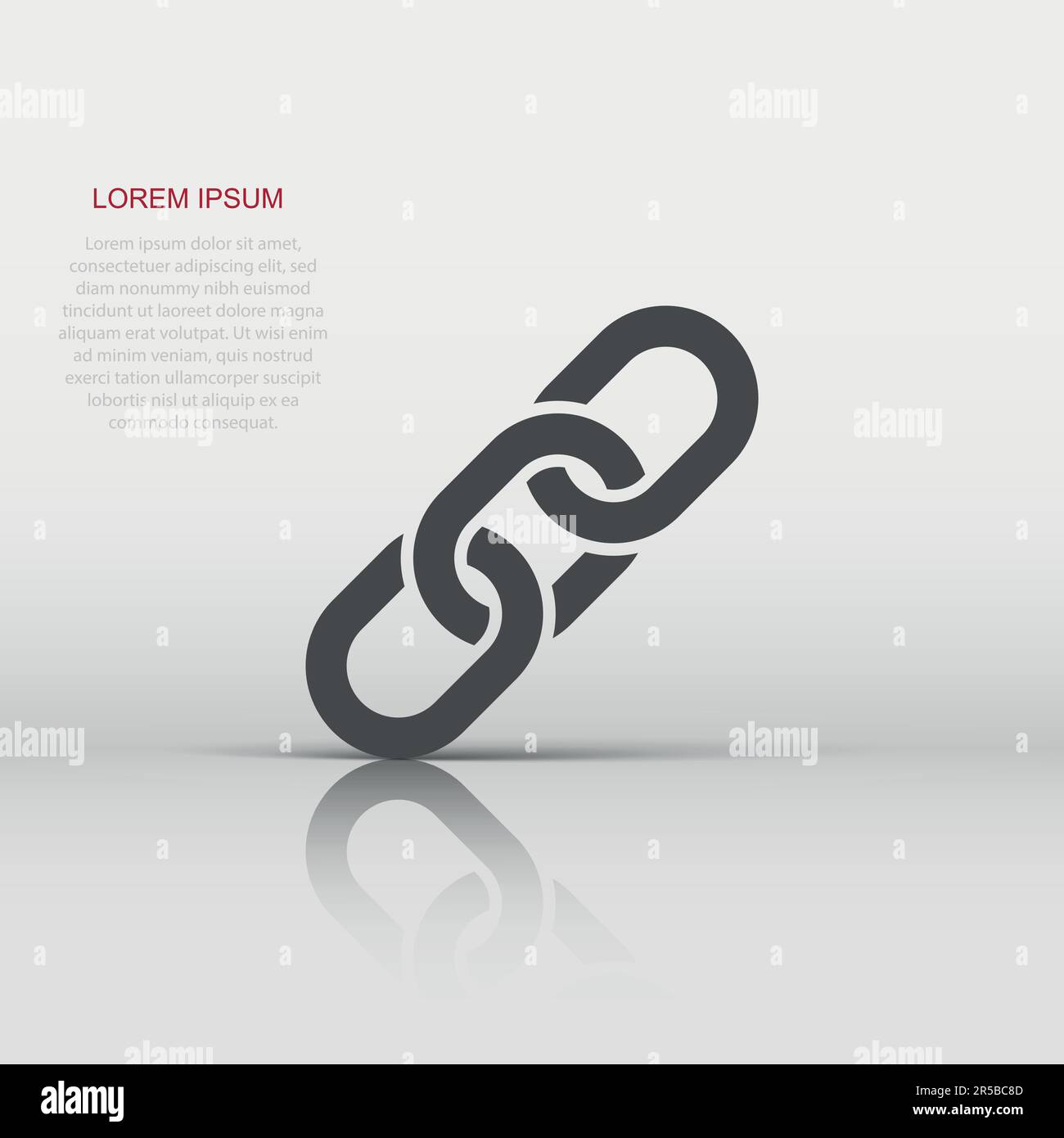 Chain sign icon in flat style. Link vector illustration on white ...