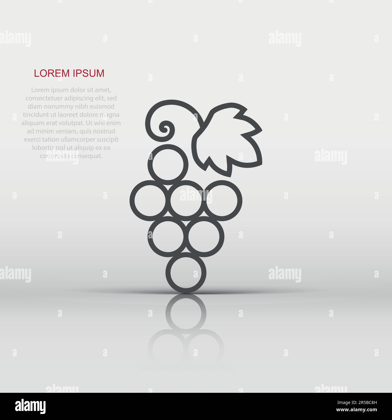 Grape fruits sign icon in flat style. Grapevine vector illustration on ...