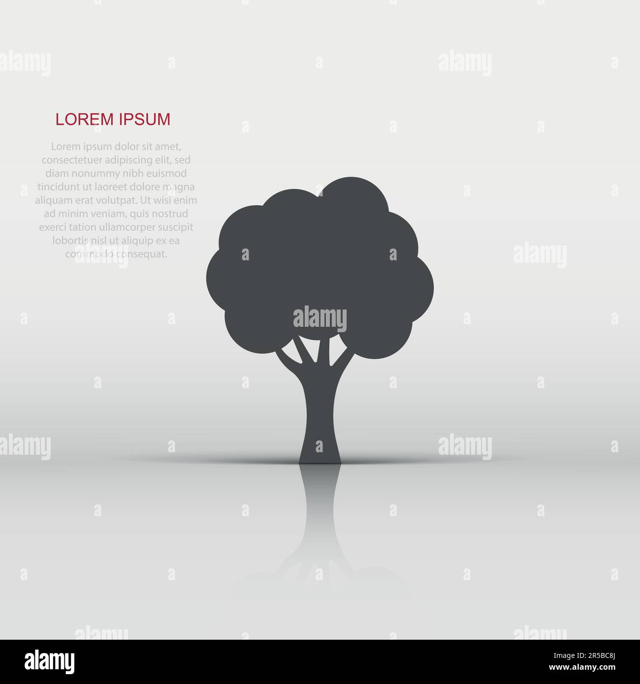Tree sign icon in flat style. Branch forest vector illustration on ...