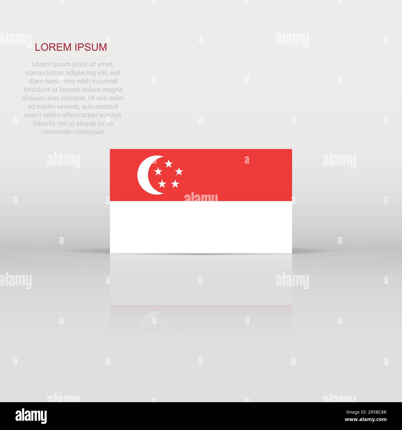 Singapore flag icon in flat style. National sign vector illustration ...