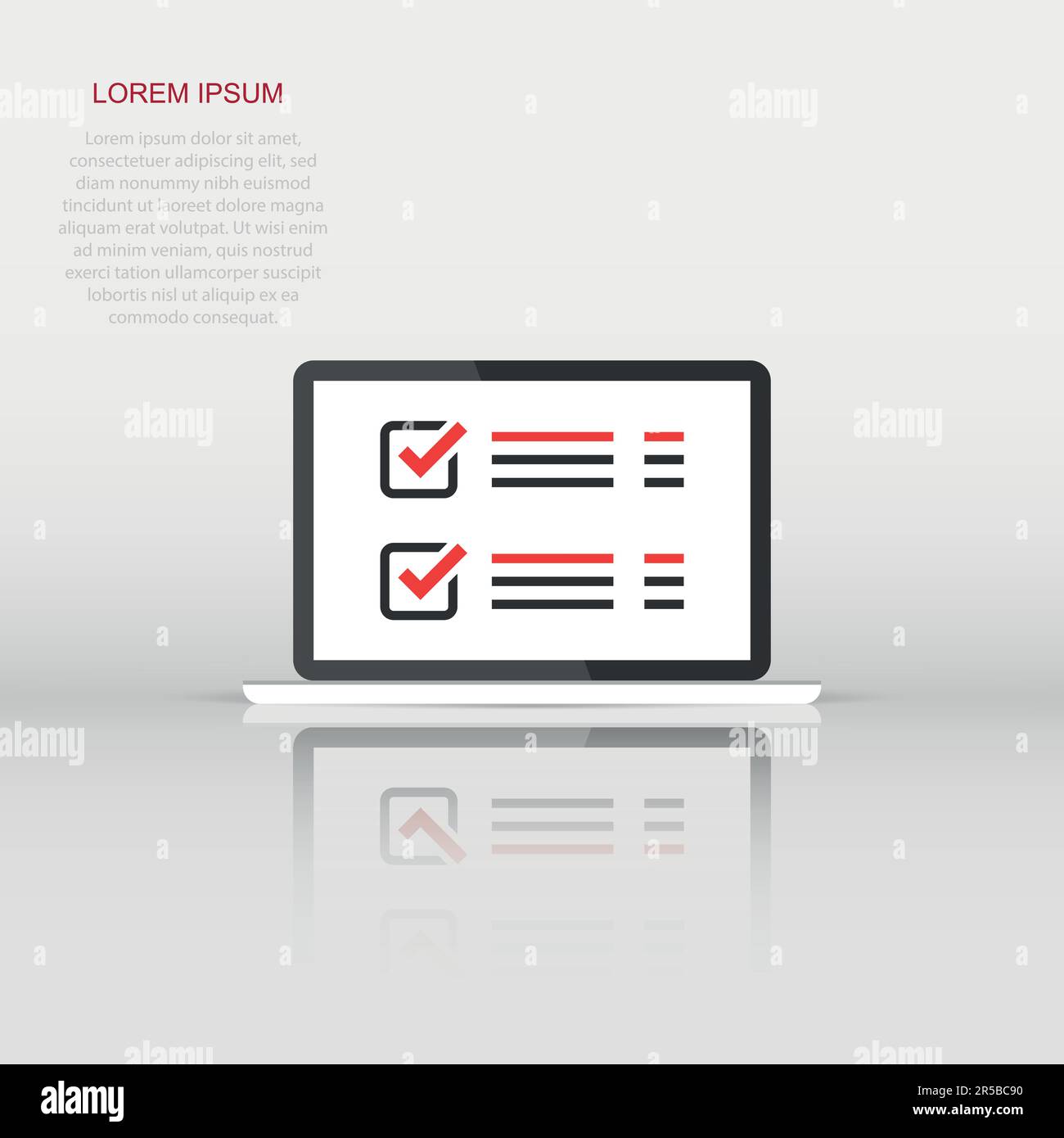 Online survey sign icon in flat style. Questionnaire vector ...