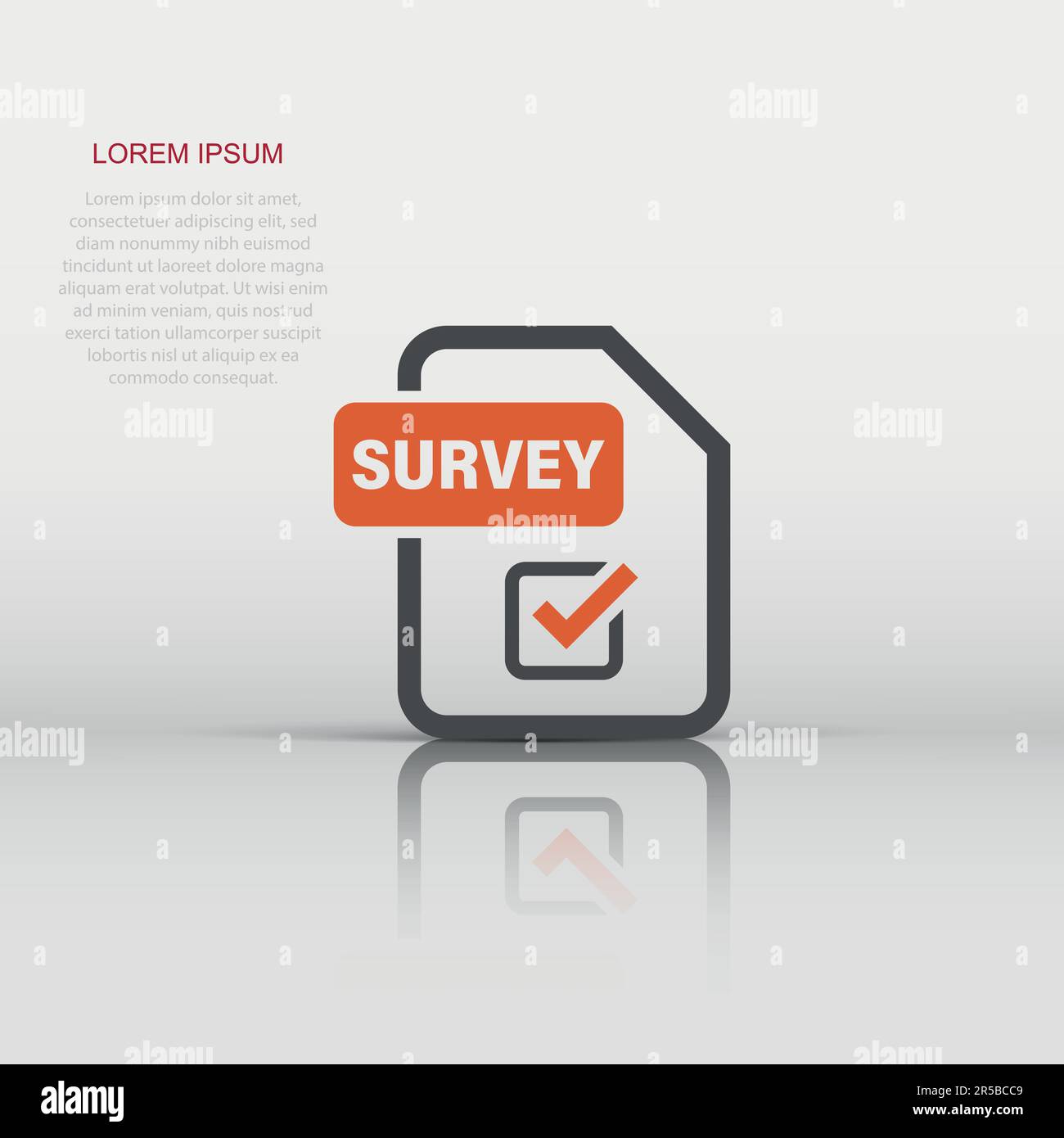 Checklist document sign icon in flat style. Survey vector illustration ...