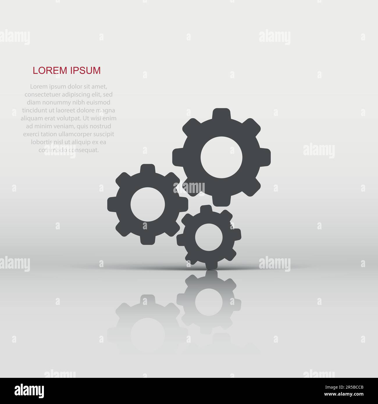 Gear vector icon in flat style. Cog wheel illustration on white ...