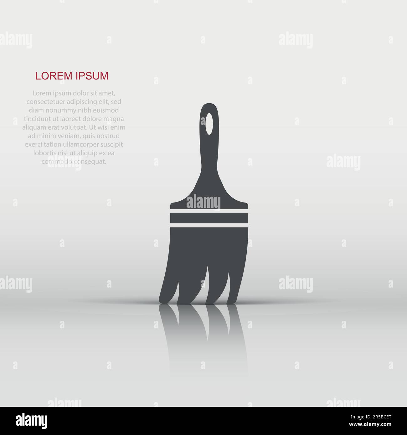 Paint brush sign icon in flat style. Paintbrush vector illustration on ...