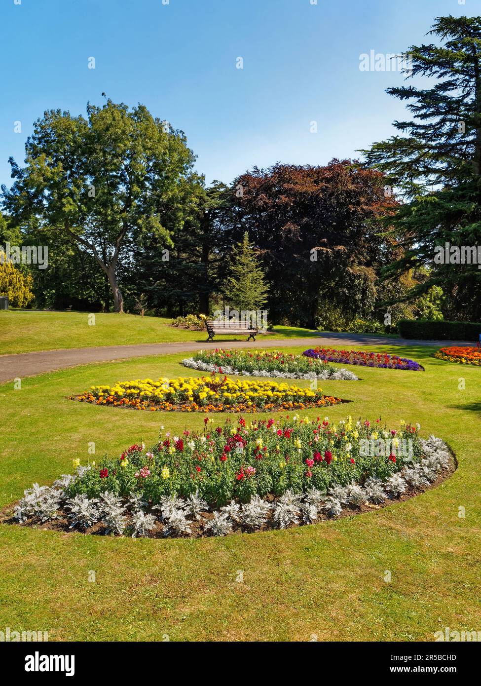 UK, West Yorkshire, Leeds, Flower Beds in Roundhay Park Stock Photo - Alamy
