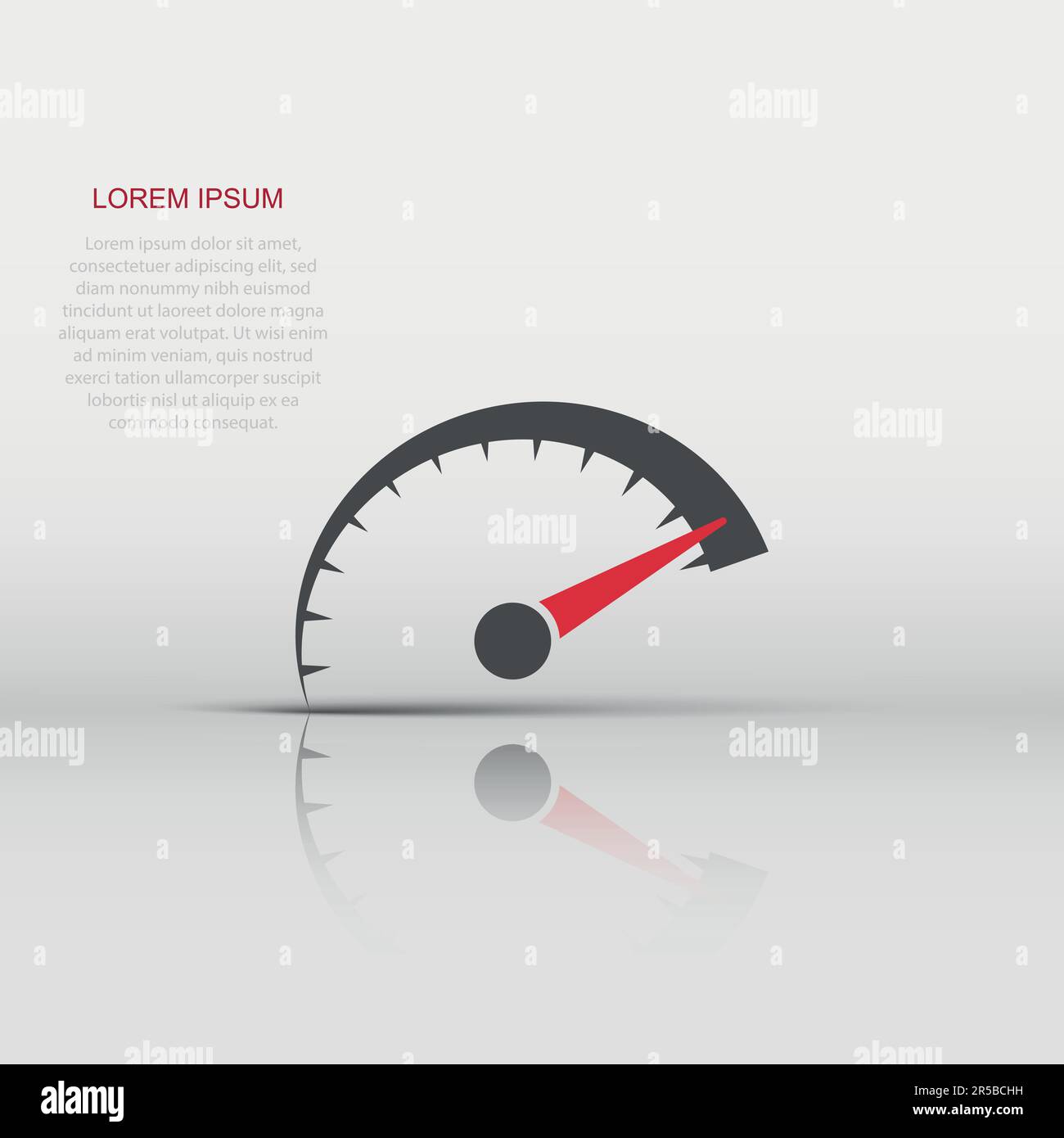Speedometer level sign icon in flat style. Accelerate vector ...