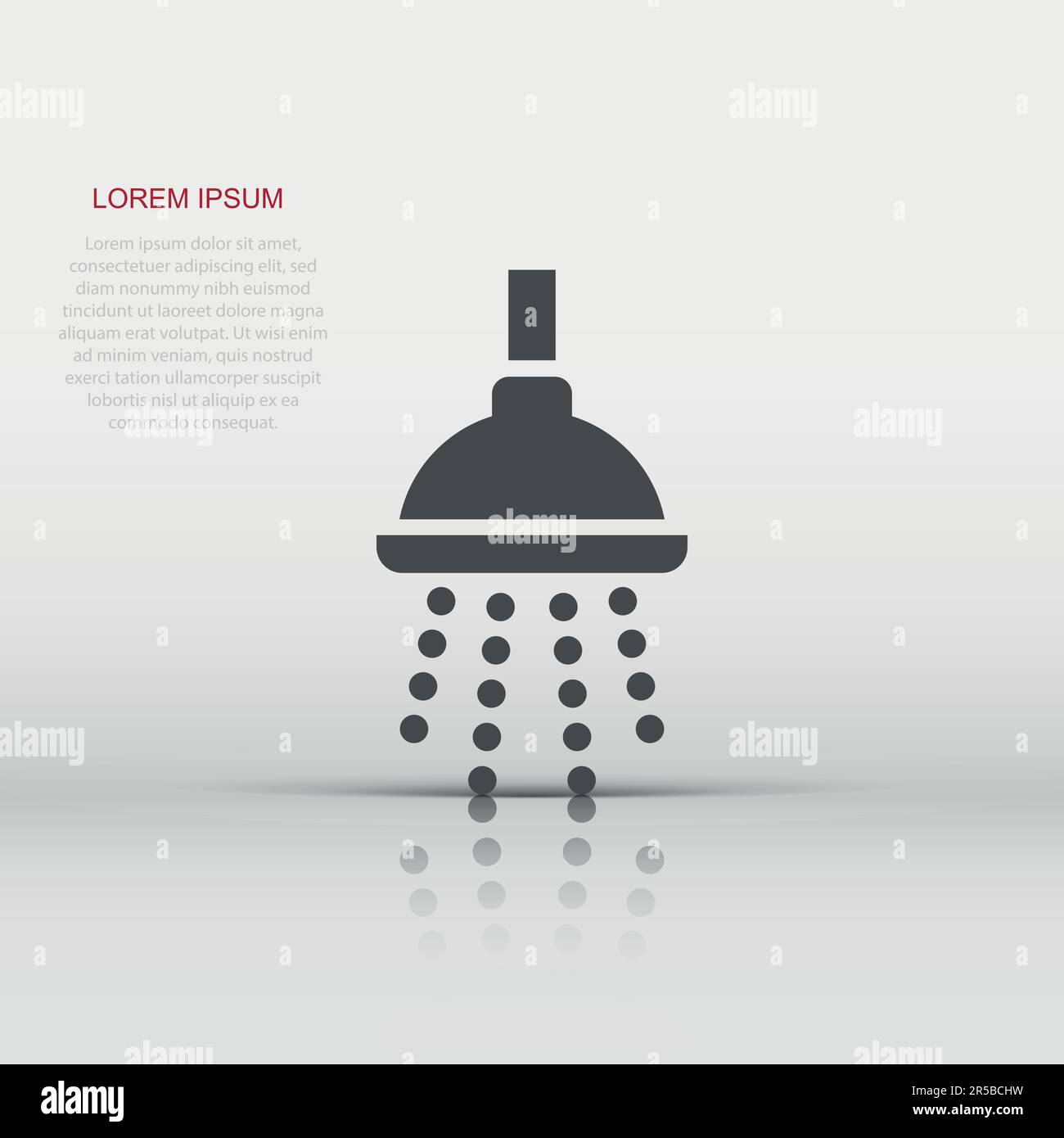 Shower sign icon in flat style. Bathroom water device vector ...