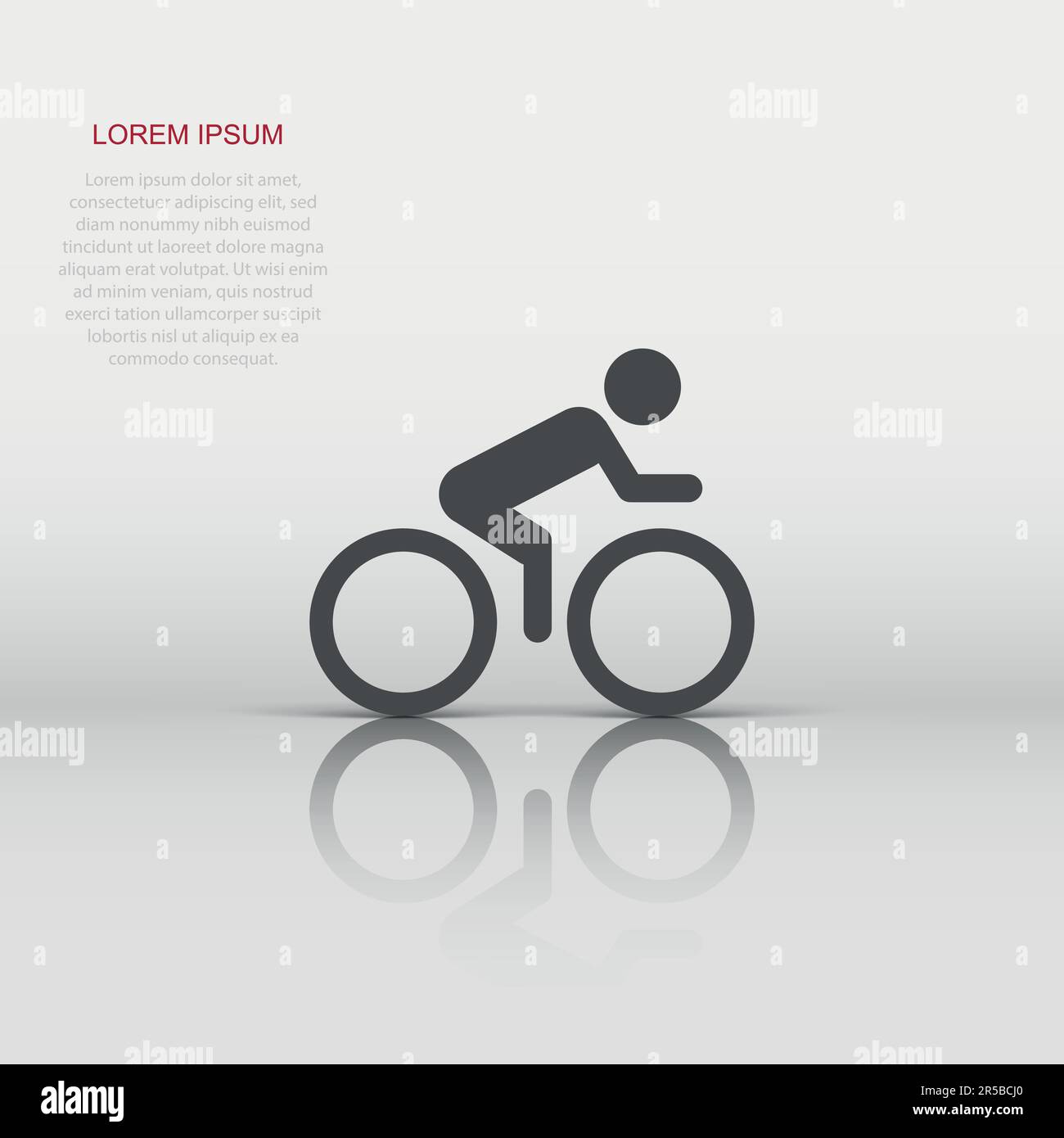 People on bicycle sign icon in flat style. Bike vector illustration on ...