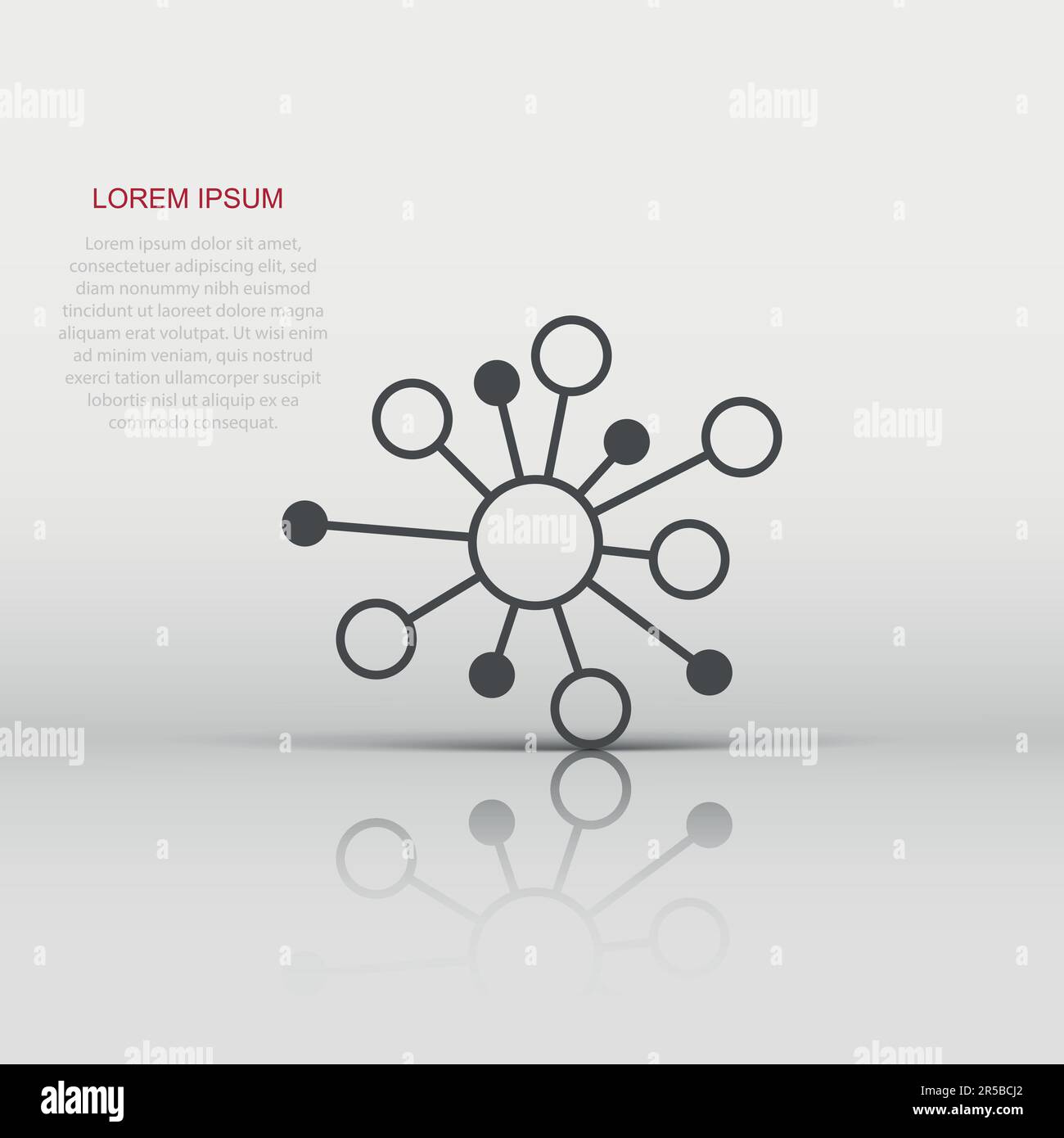 Hub network connection sign icon in flat style. Dna molecule vector ...