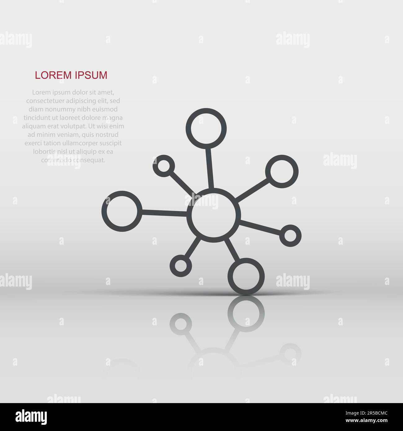 Hub network connection sign icon in flat style. Dna molecule vector ...