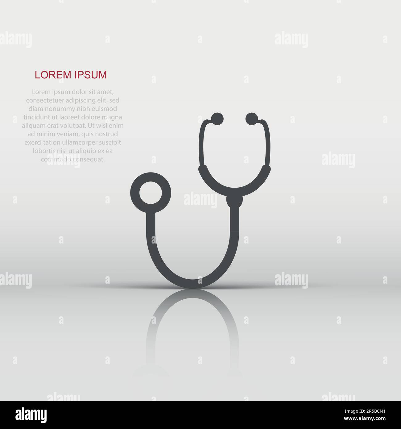 Stethoscope sign icon in flat style. Doctor medical vector illustration ...