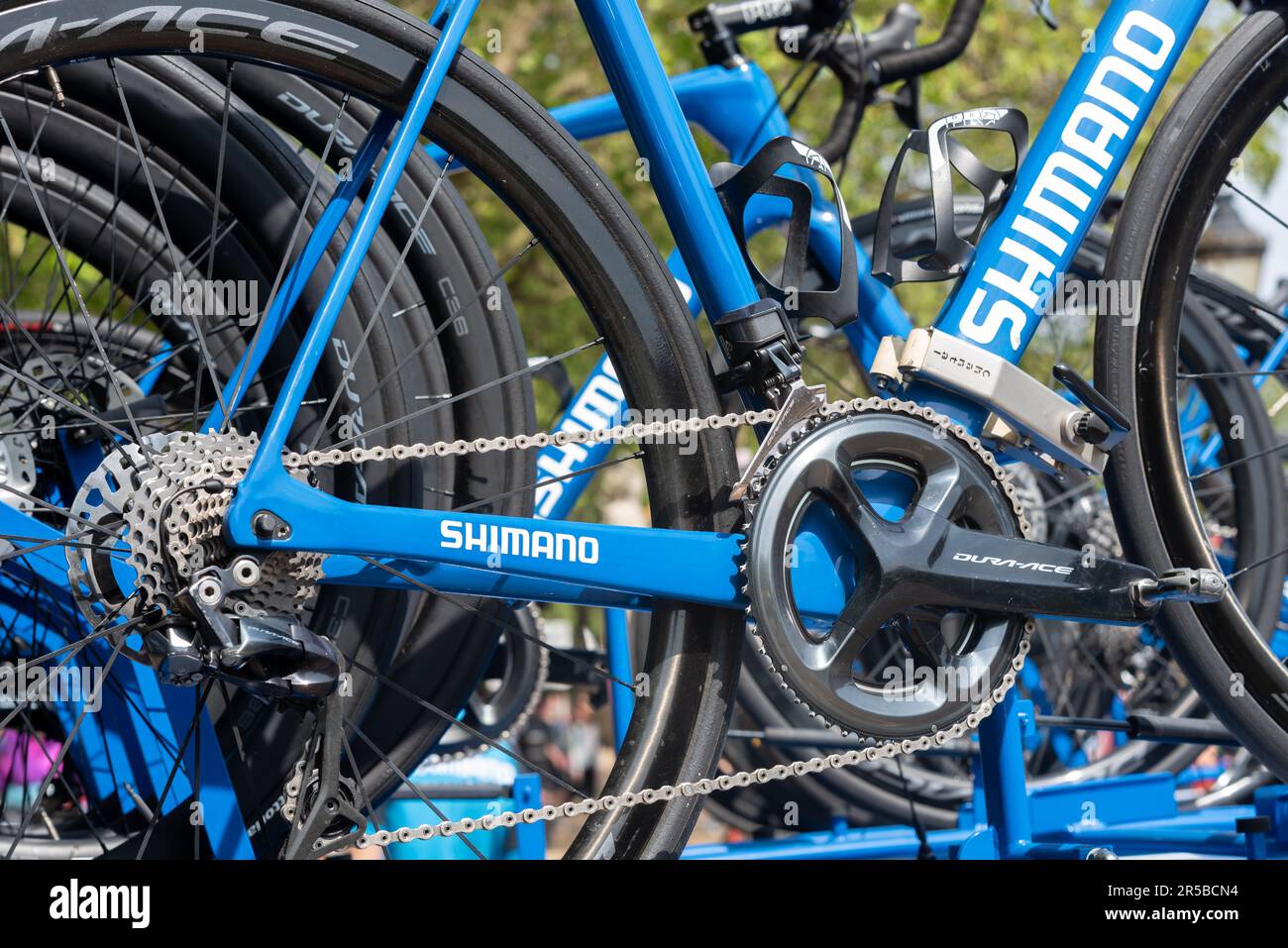 Shimano neutral service racing bicycle at Classique UCI Women's WorldTour road race Stage 3 2023 ...