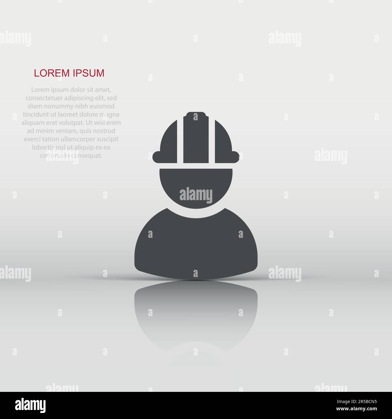 Construction worker icon in flat style. Factory employee vector illustration on white isolated ...
