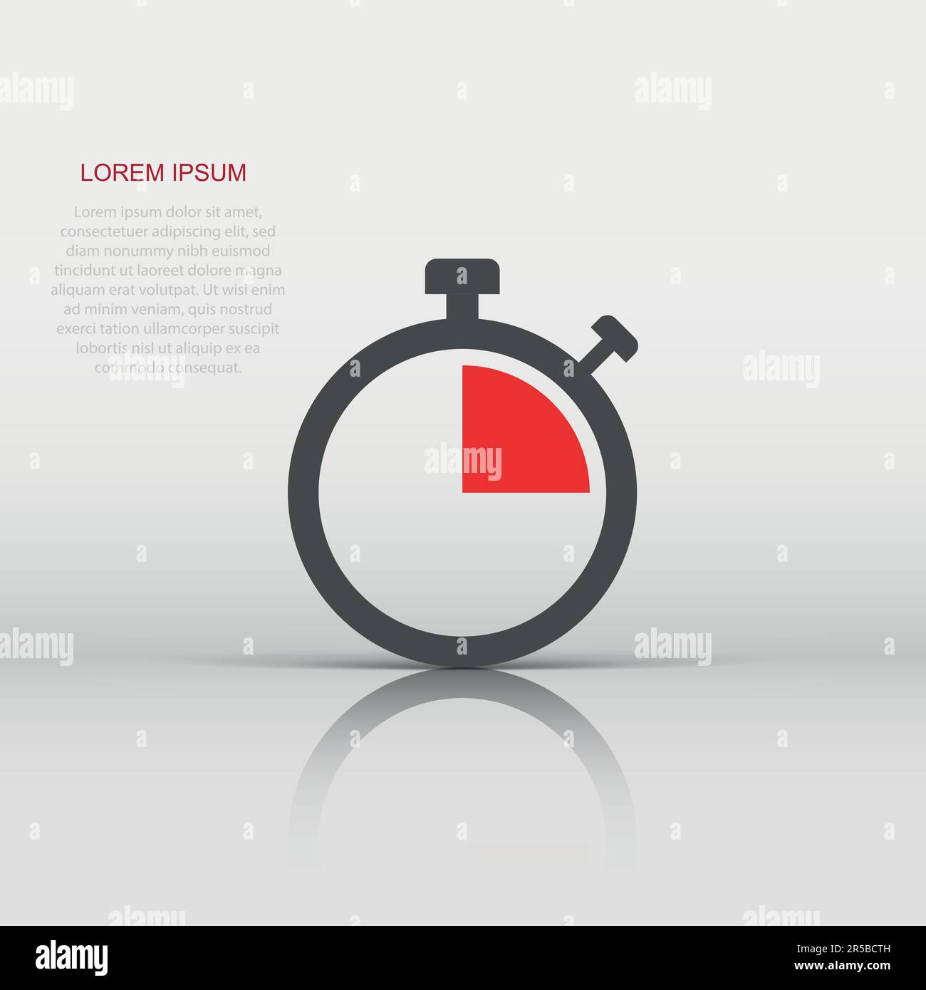 Clock sign icon in flat style. Time management vector illustration on ...