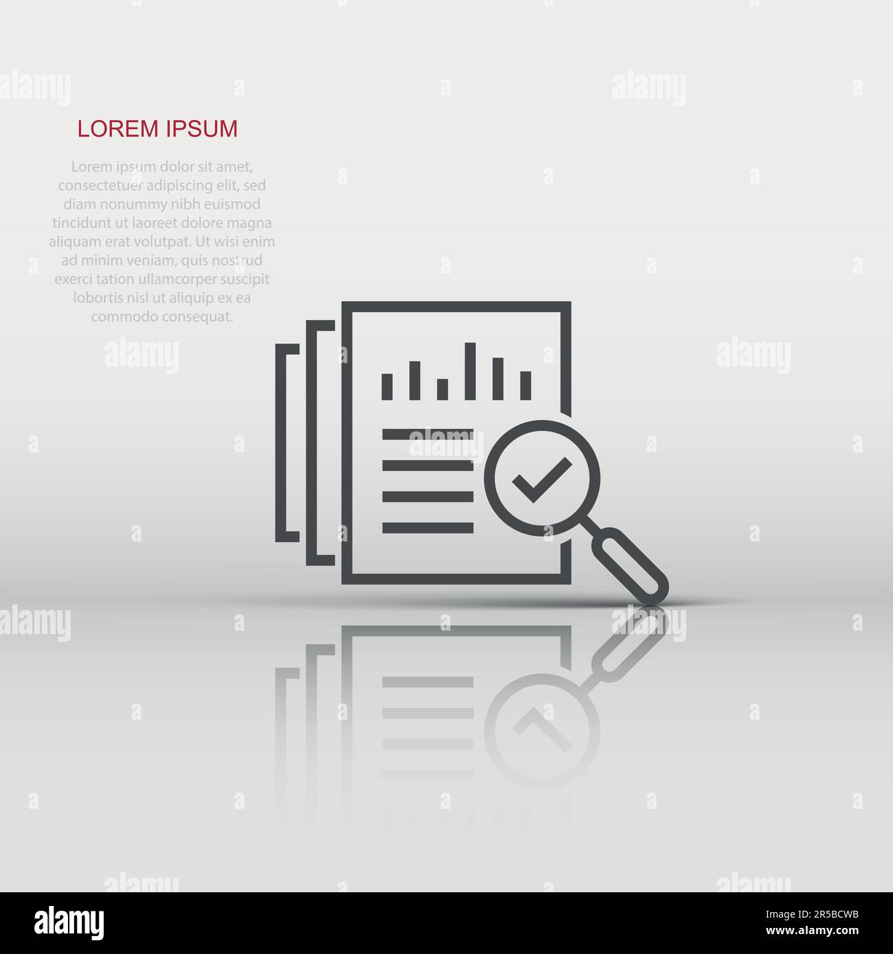 Audit document icon in flat style. Result report vector illustration on ...