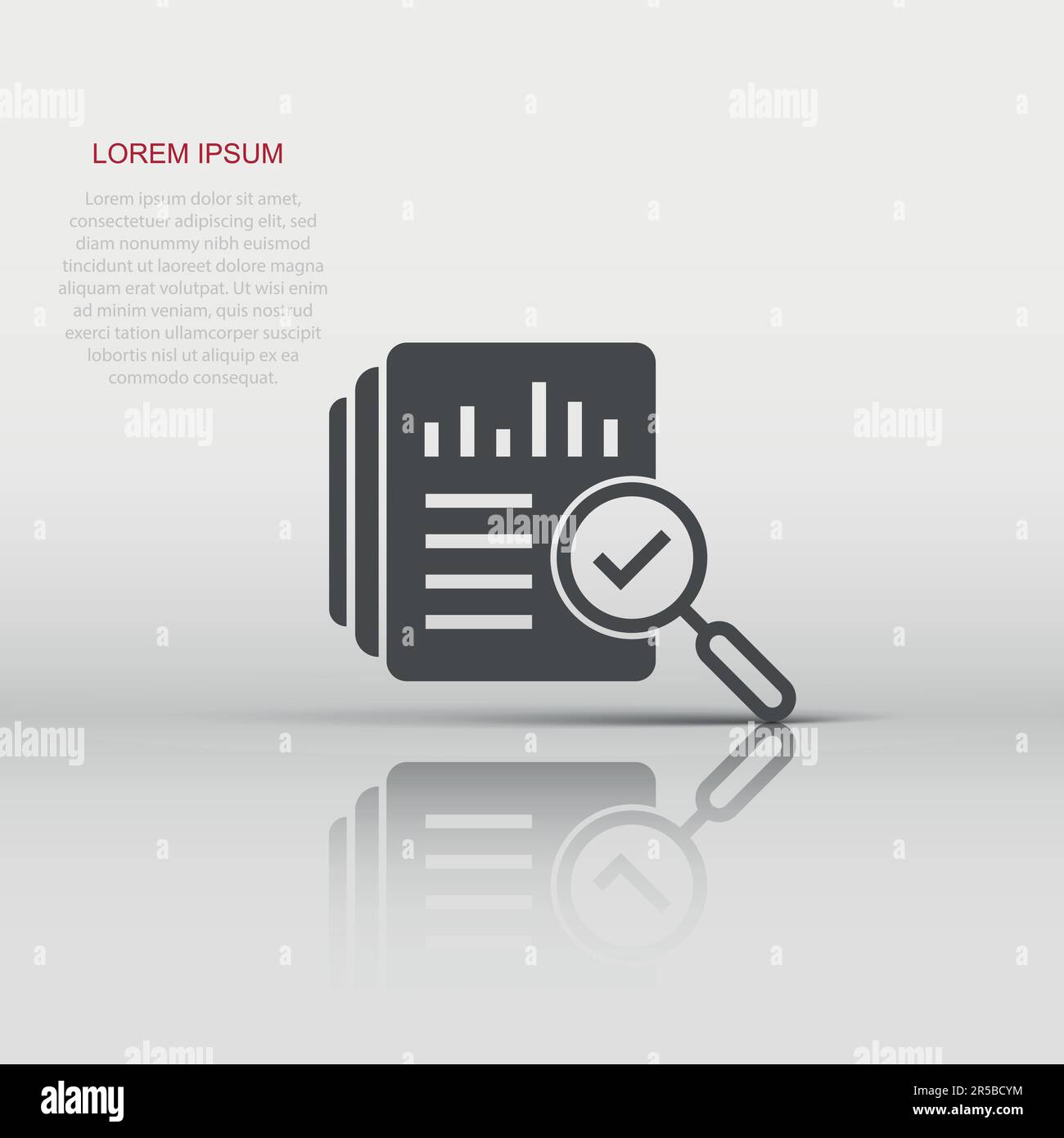 Audit document icon in flat style. Result report vector illustration on ...
