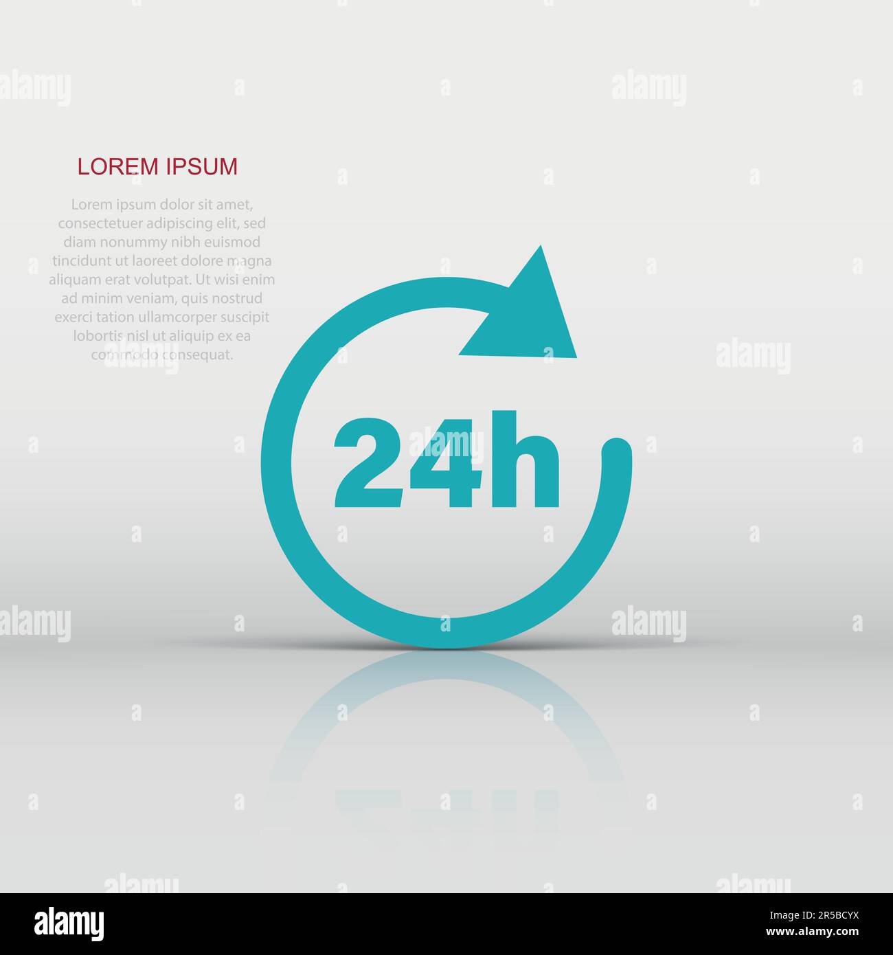 24 hours clock sign icon in flat style. Twenty four hour open vector ... 24 hours clock sign icon in flat style. Twenty four hour open vector ...