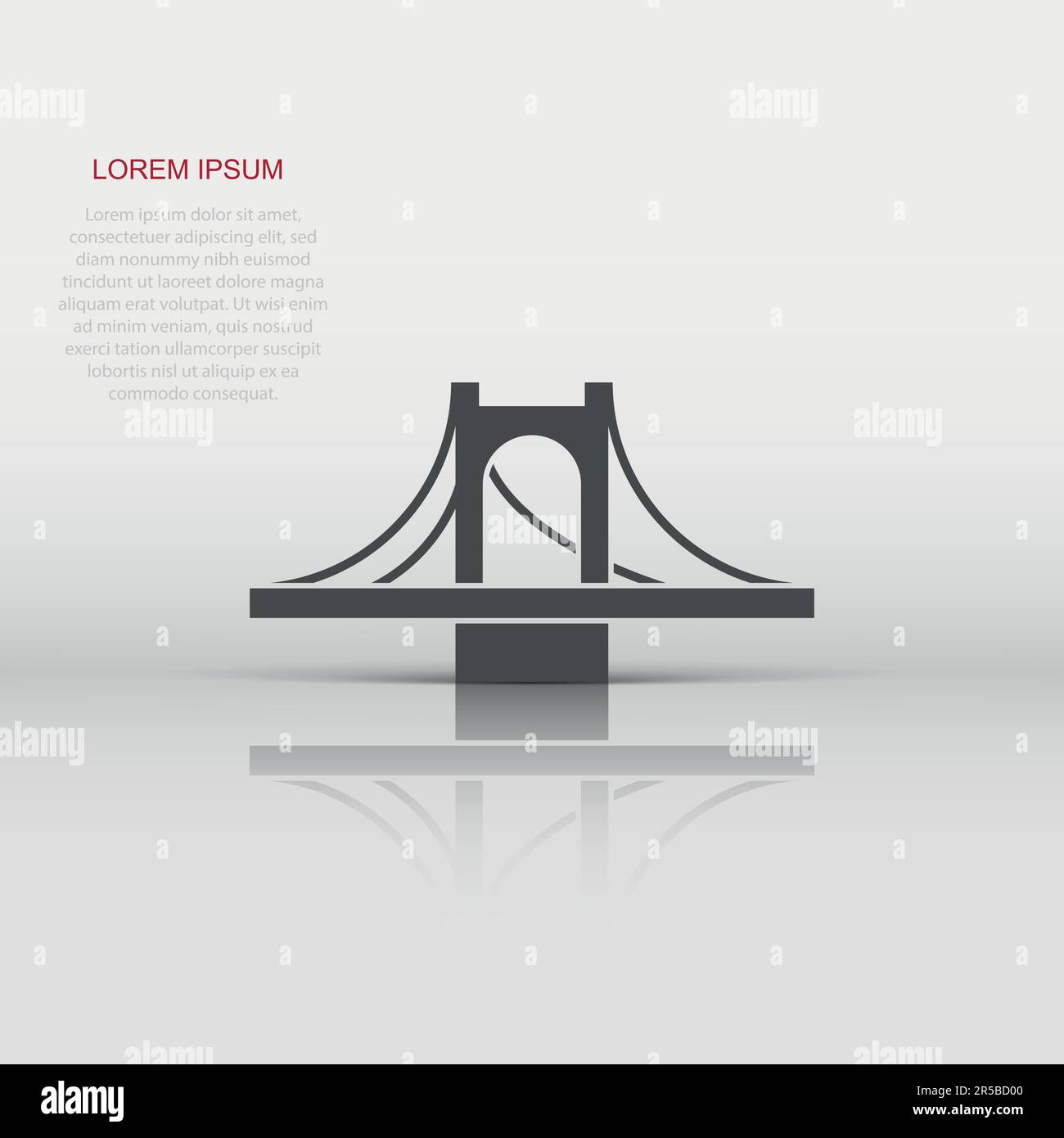 Bridge sign icon in flat style. Drawbridge vector illustration on white ...