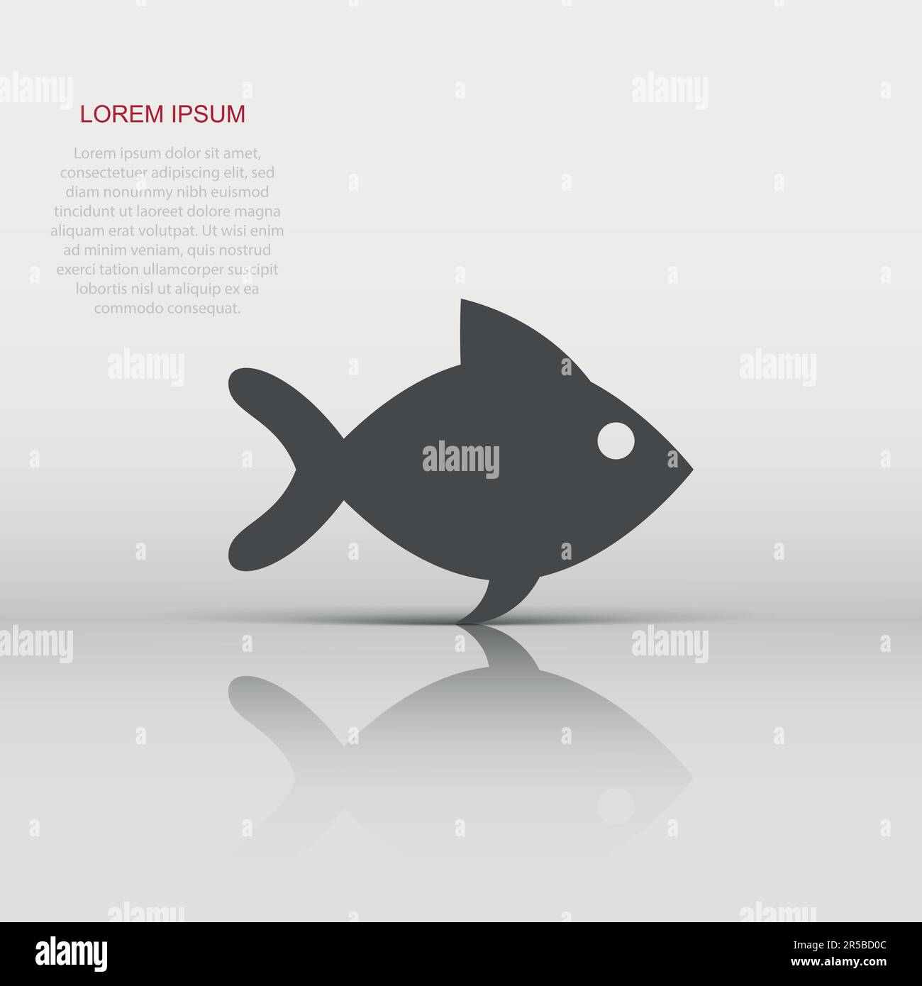 Fish sign icon in flat style. Goldfish vector illustration on white ...