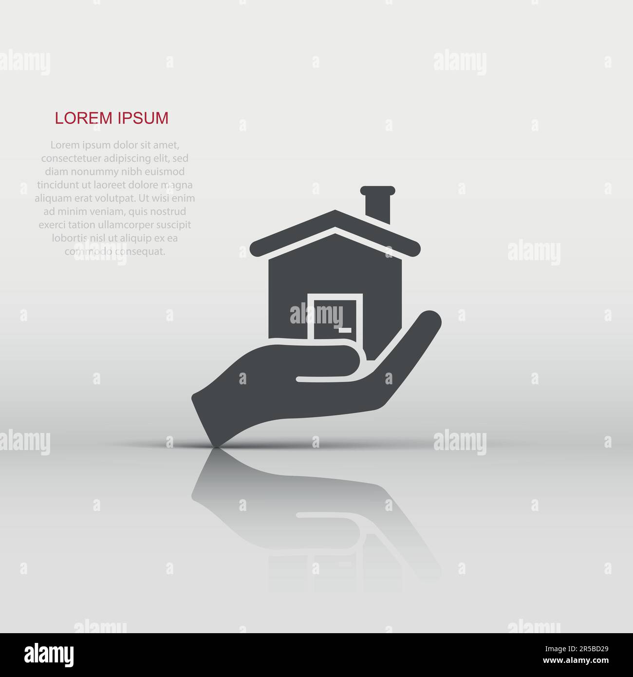 Home care icon in flat style. Hand hold house vector illustration on ...