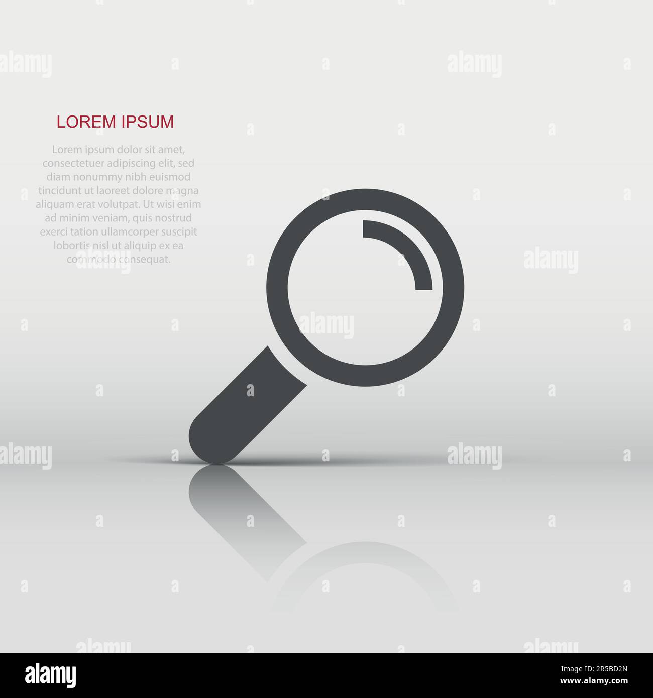 Loupe sign icon in flat style. Magnifier vector illustration on white ...