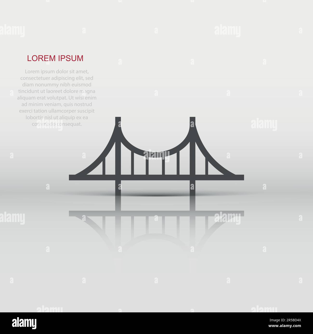 Bridge sign icon in flat style. Drawbridge vector illustration on white ...