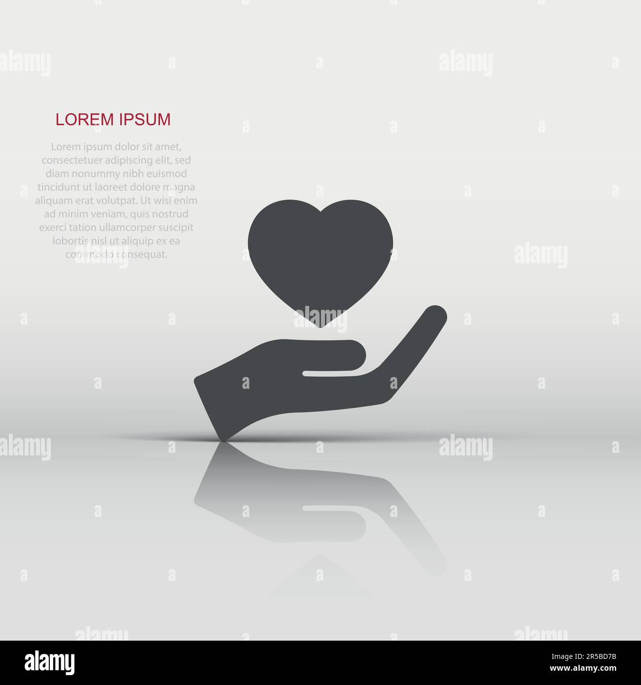 Heart care icon in flat style. Charity vector illustration on white ...
