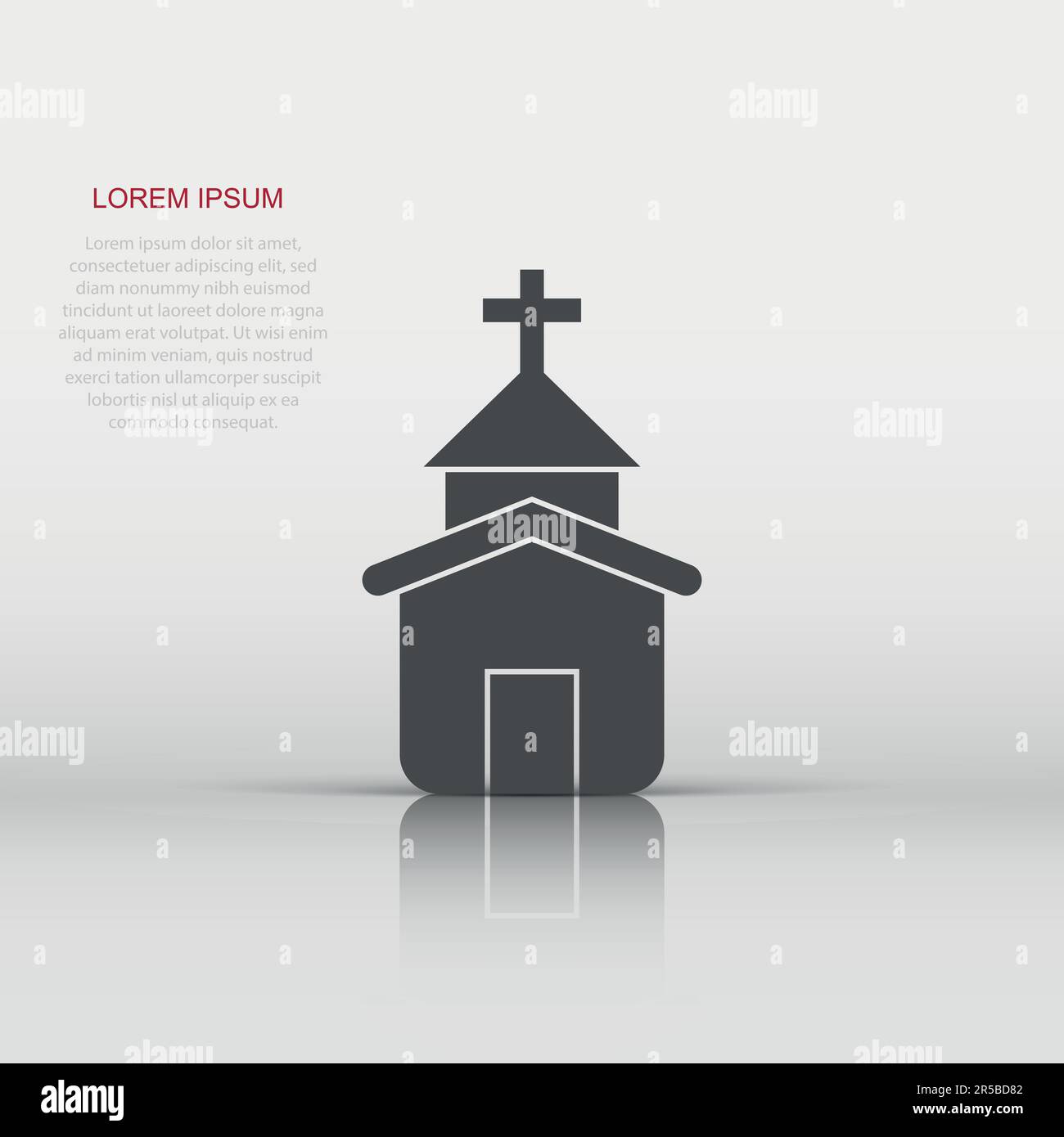 Church icon in flat style. Chapel vector illustration on white isolated ...