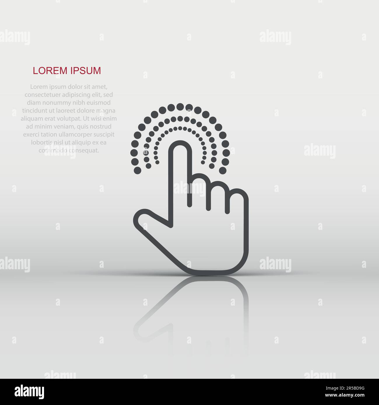 Click mouse icon in flat style. Pointer vector illustration on white isolated background. Hand ...