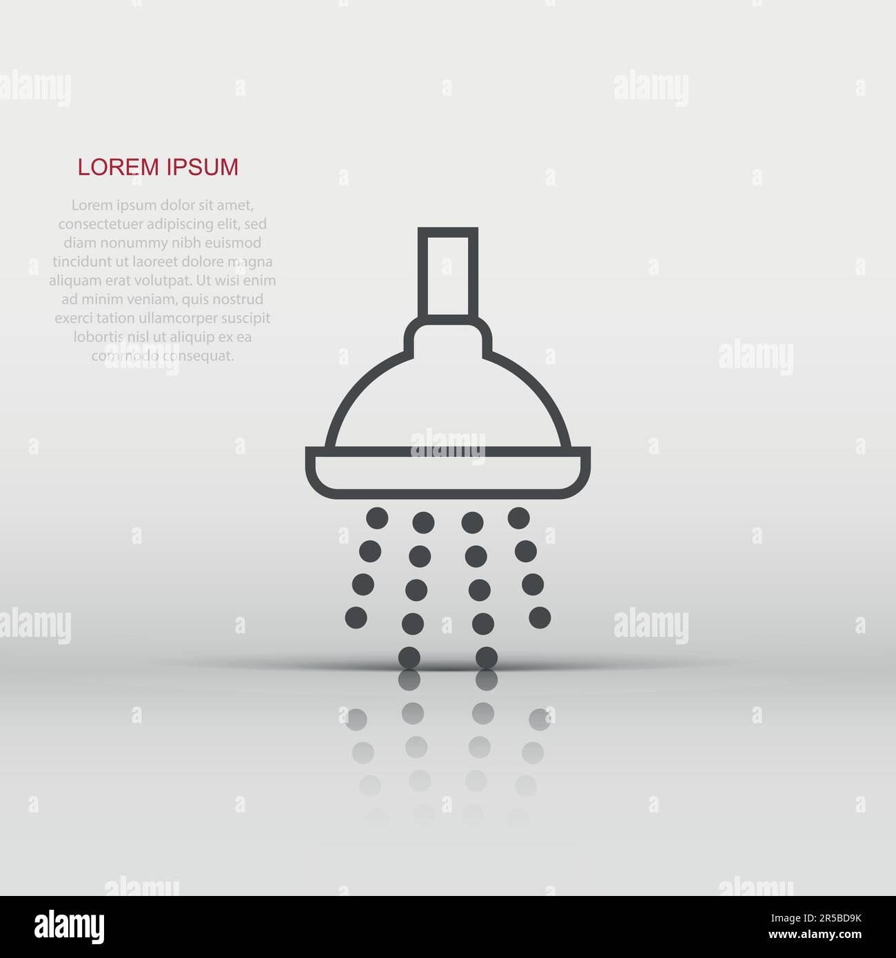 Shower sign icon in flat style. Bathroom water device vector ...