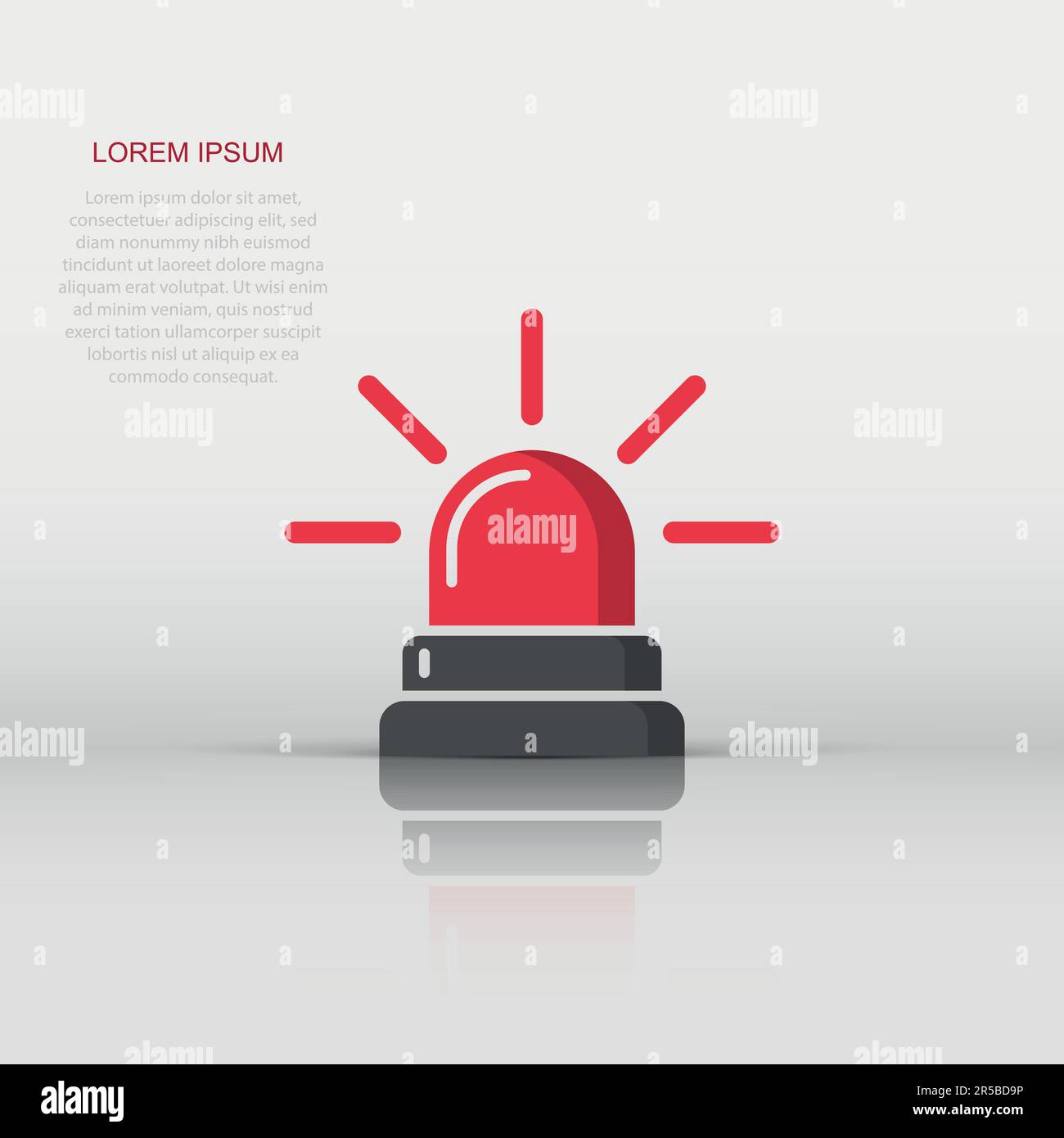 Emergency siren icon in flat style. Police alarm vector illustration on ...