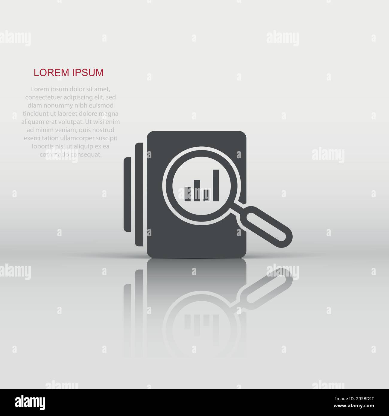 Audit document icon in flat style. Result report vector illustration on ...