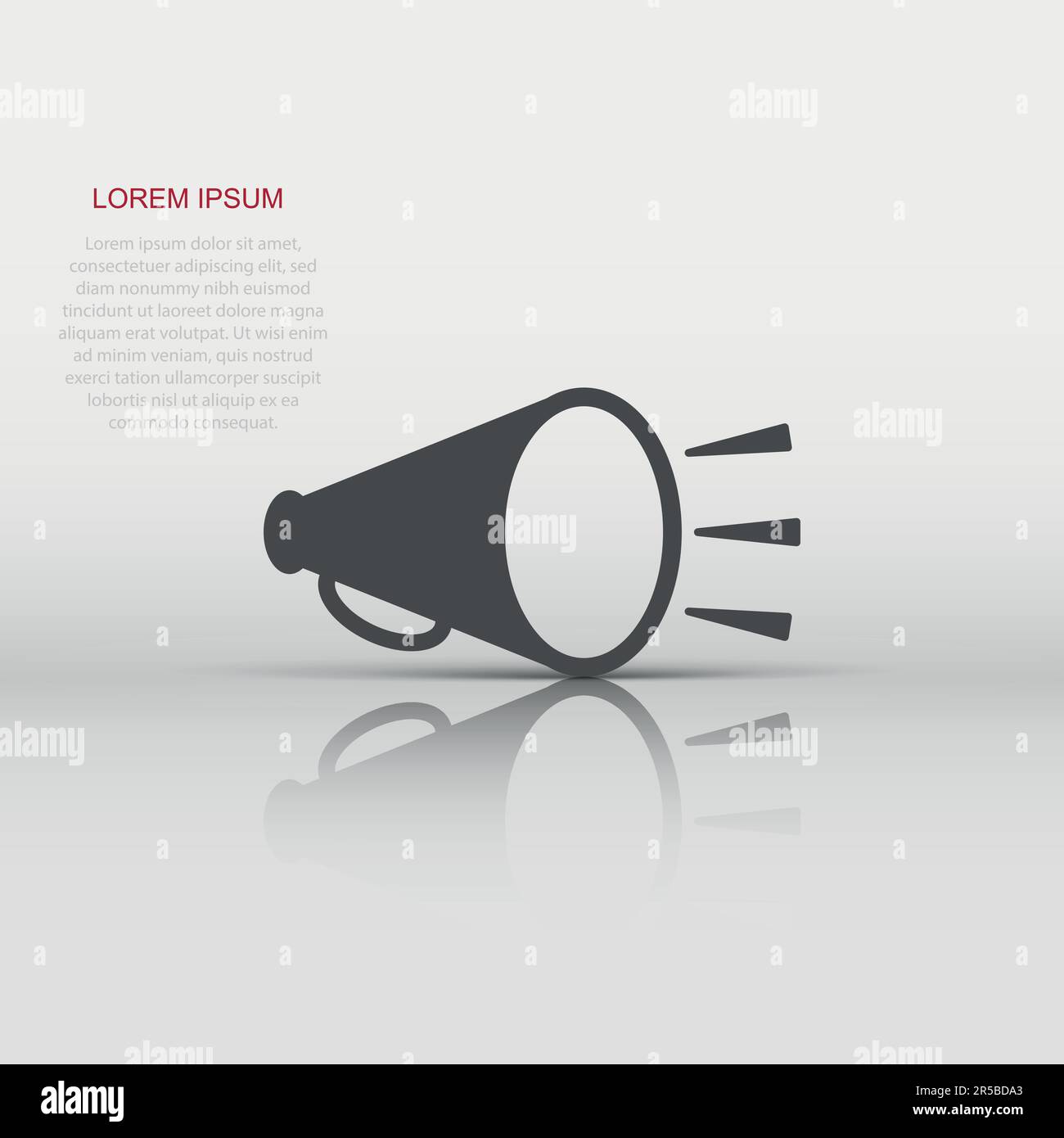 Megaphone speaker icon in flat style. Bullhorn vector illustration on white isolated background ...