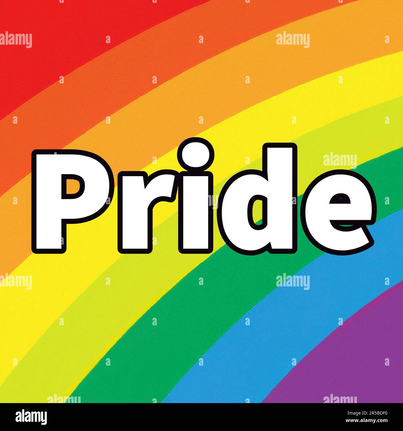 Rainbow Pride Month Graphic to Show Support Stock Photo - Alamy