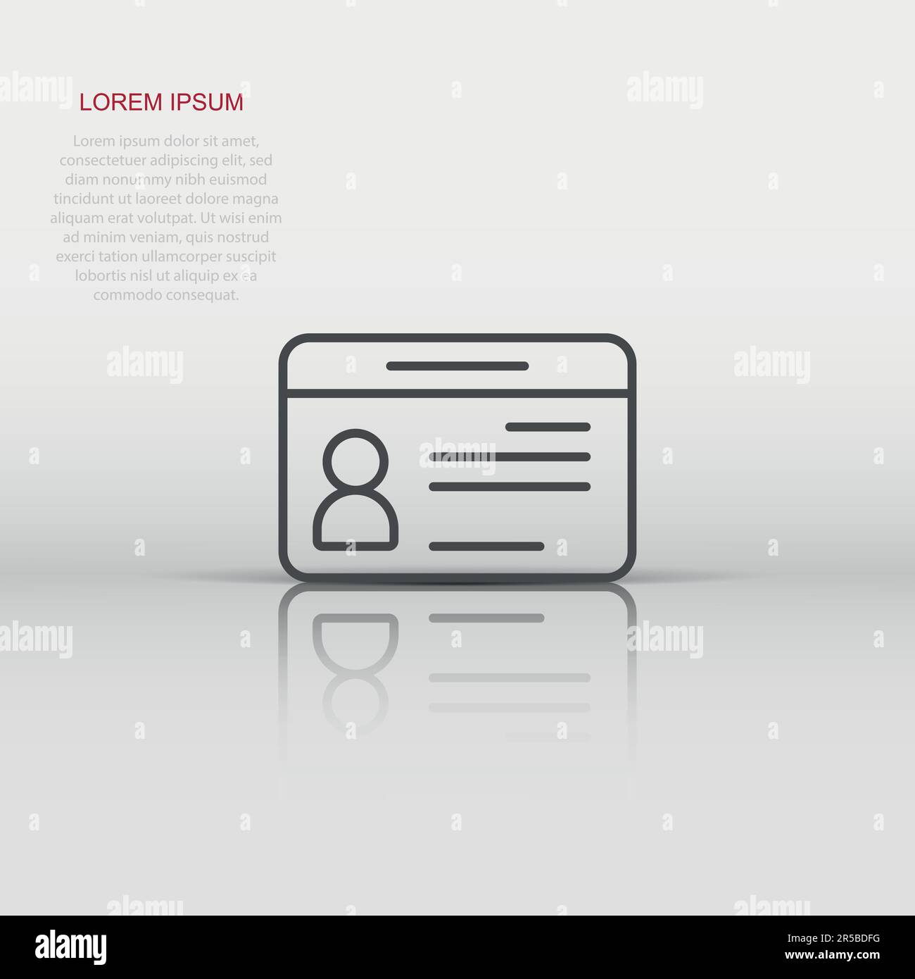 Id card icon in flat style. Identity tag vector illustration on white ...