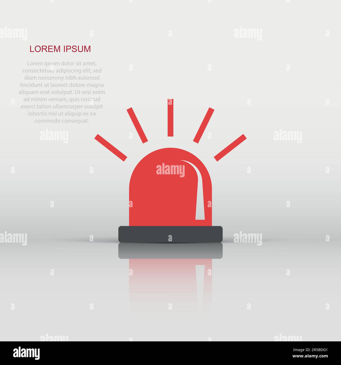 Emergency siren icon in flat style. Police alarm vector illustration on ...