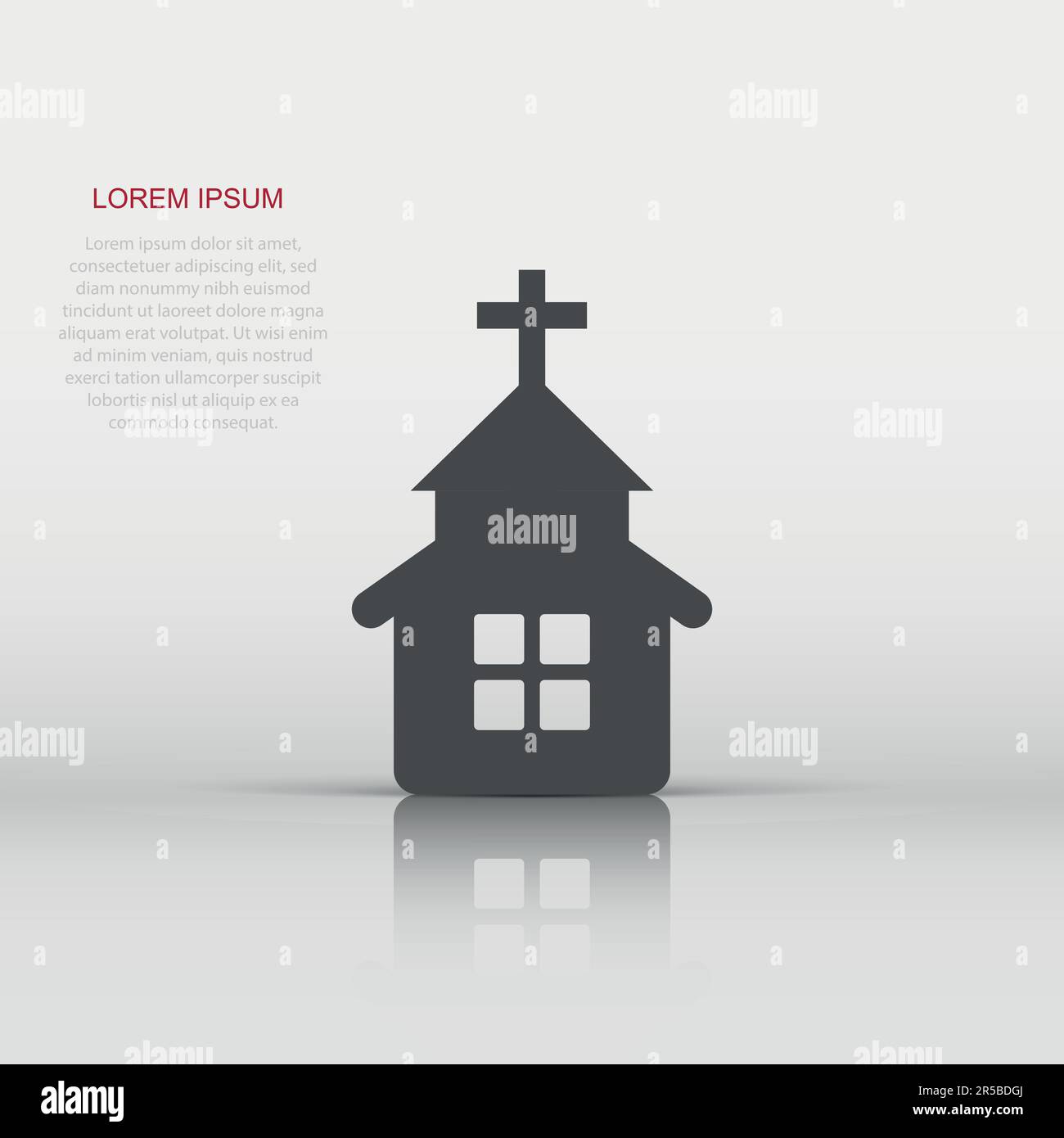 Church icon in flat style. Chapel vector illustration on white isolated ...