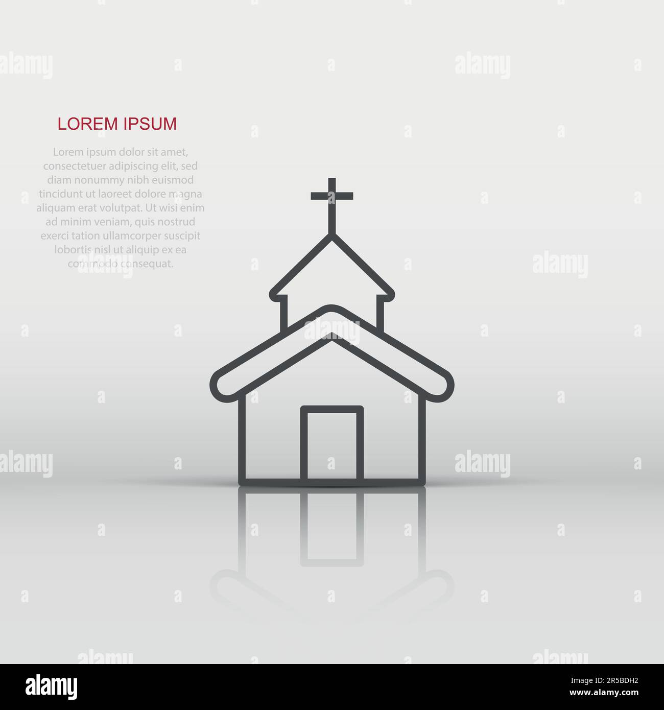 Church icon in flat style. Chapel vector illustration on white isolated ...