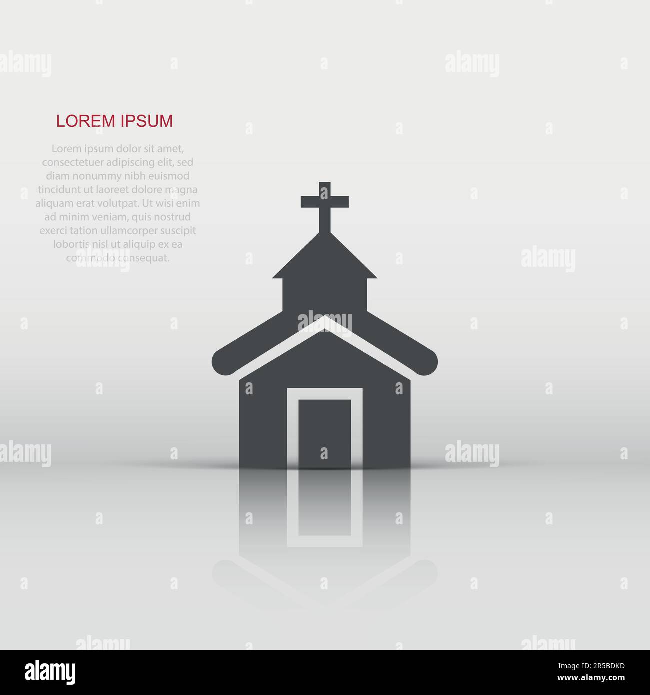 Church icon in flat style. Chapel vector illustration on white isolated ...