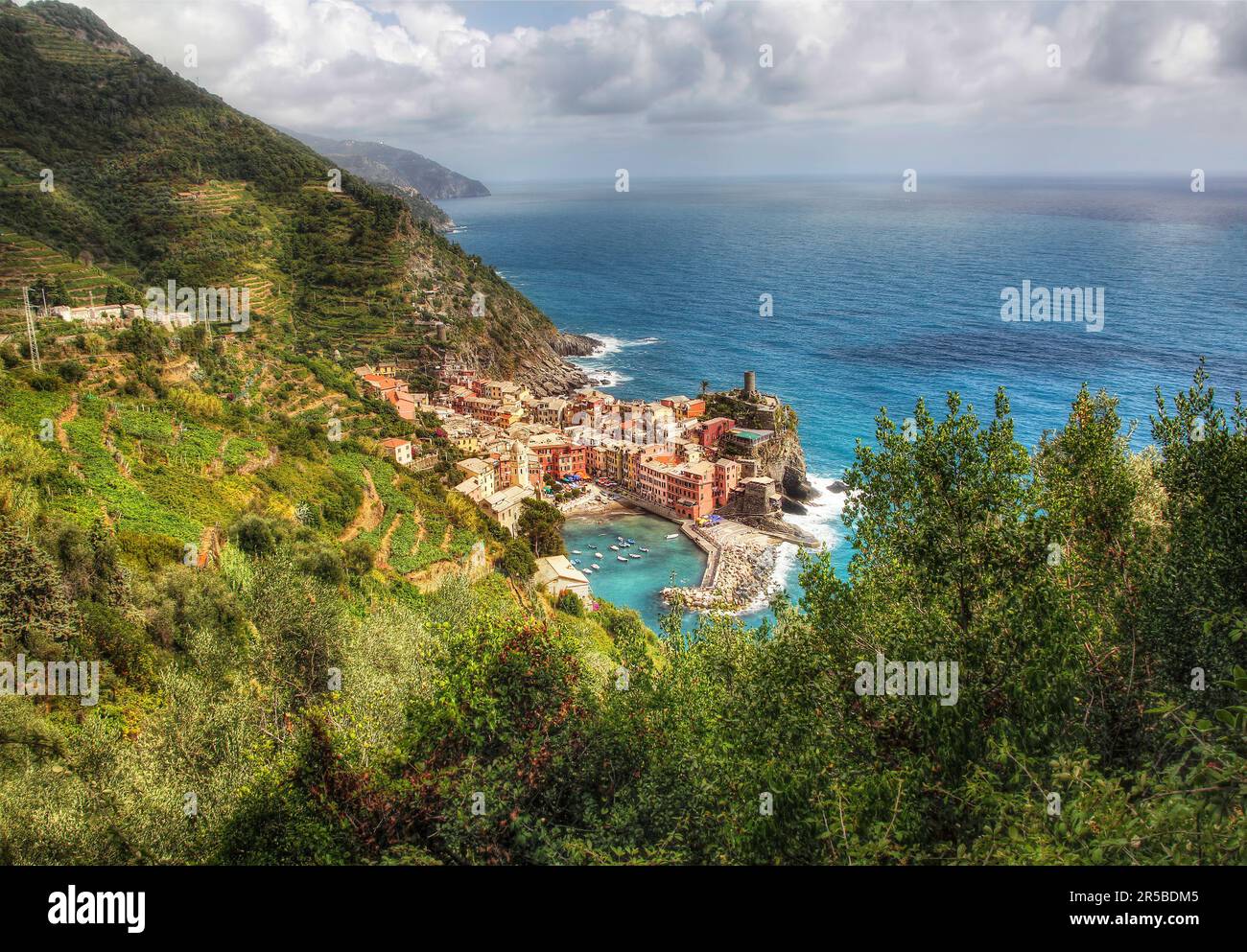 View of the Colorful and Beautiful Village of Vernazza in Liguria ...