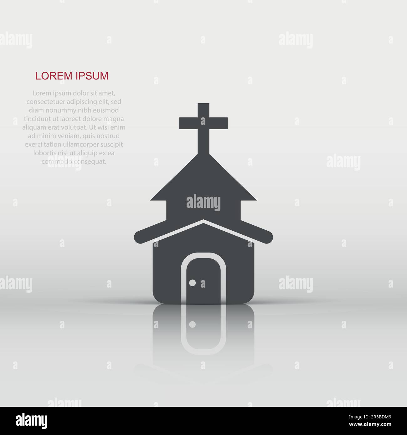 Church icon in flat style. Chapel vector illustration on white isolated ...