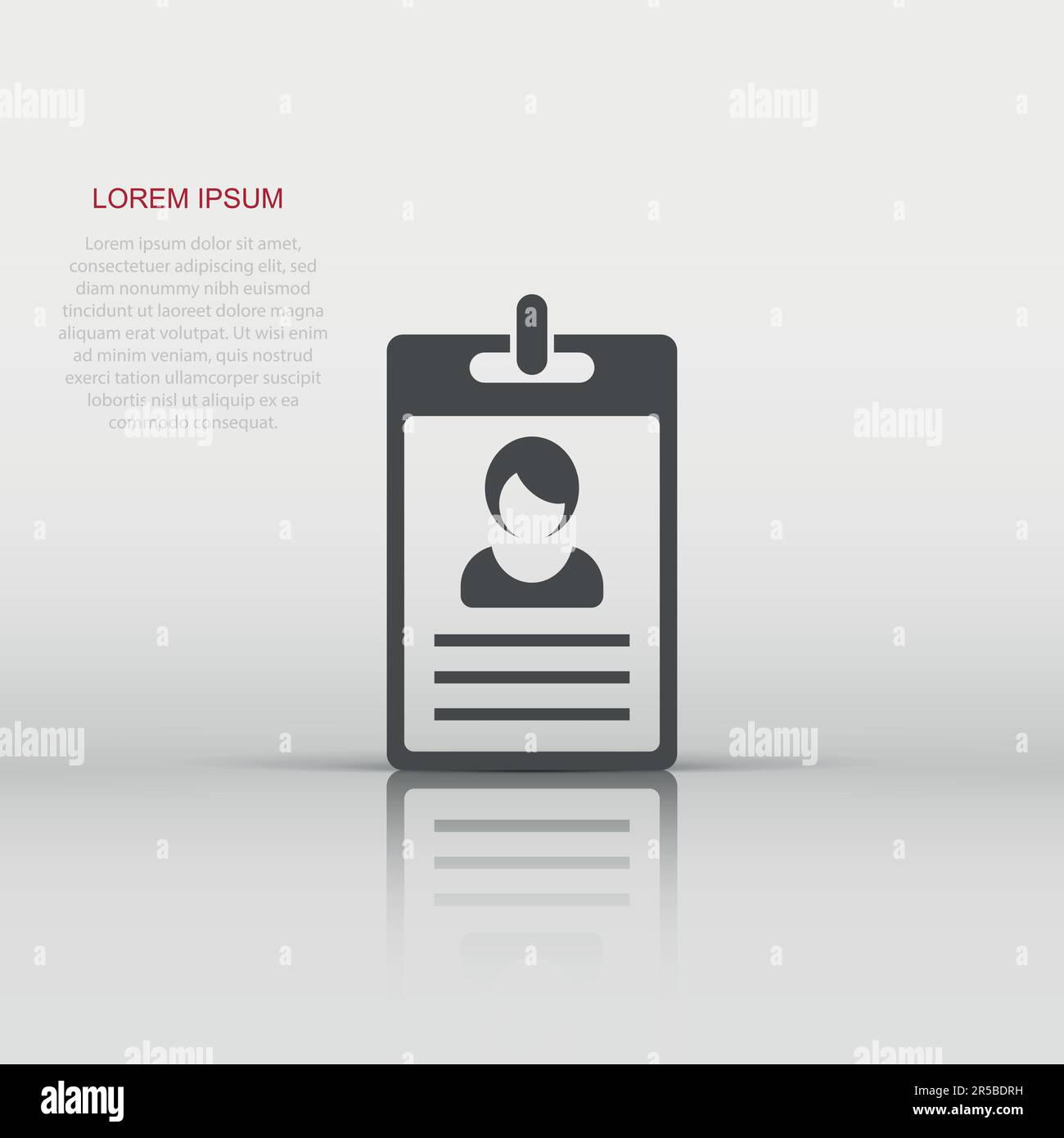 Id card icon in flat style. Identity tag vector illustration on white ...