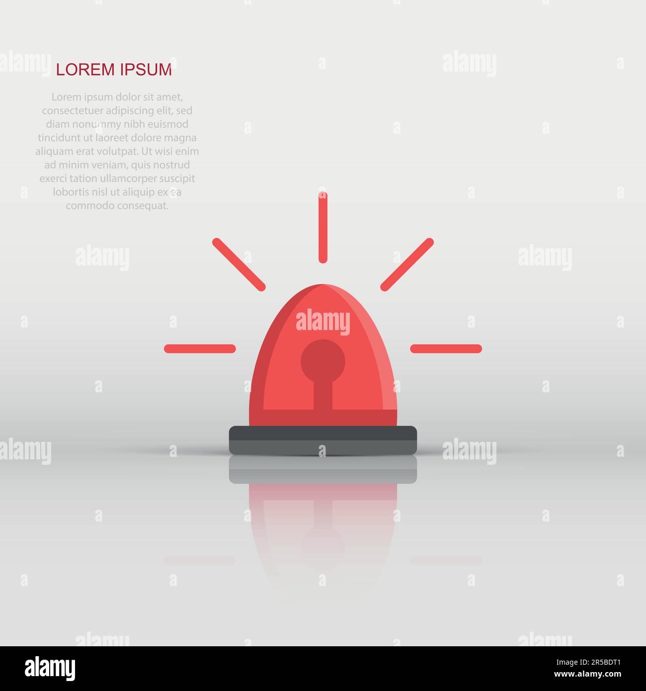 Emergency siren icon in flat style. Police alarm vector illustration on ...