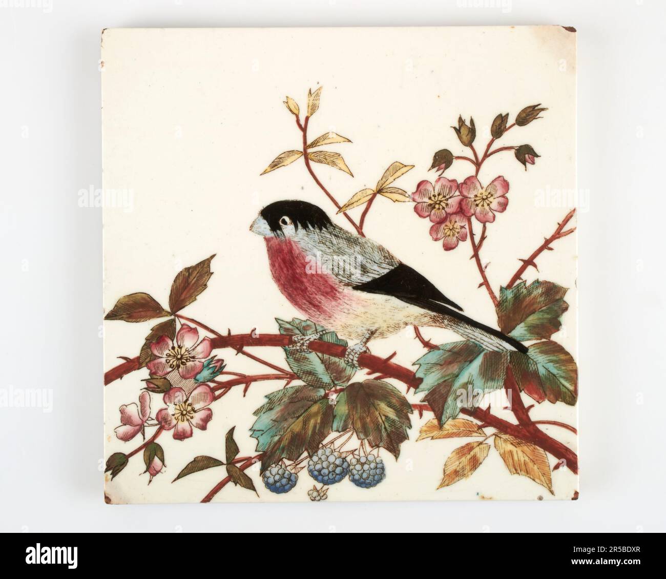 Antique 1880-1890s Sherwin and Cotton goldfinch pottery tile Stock ...