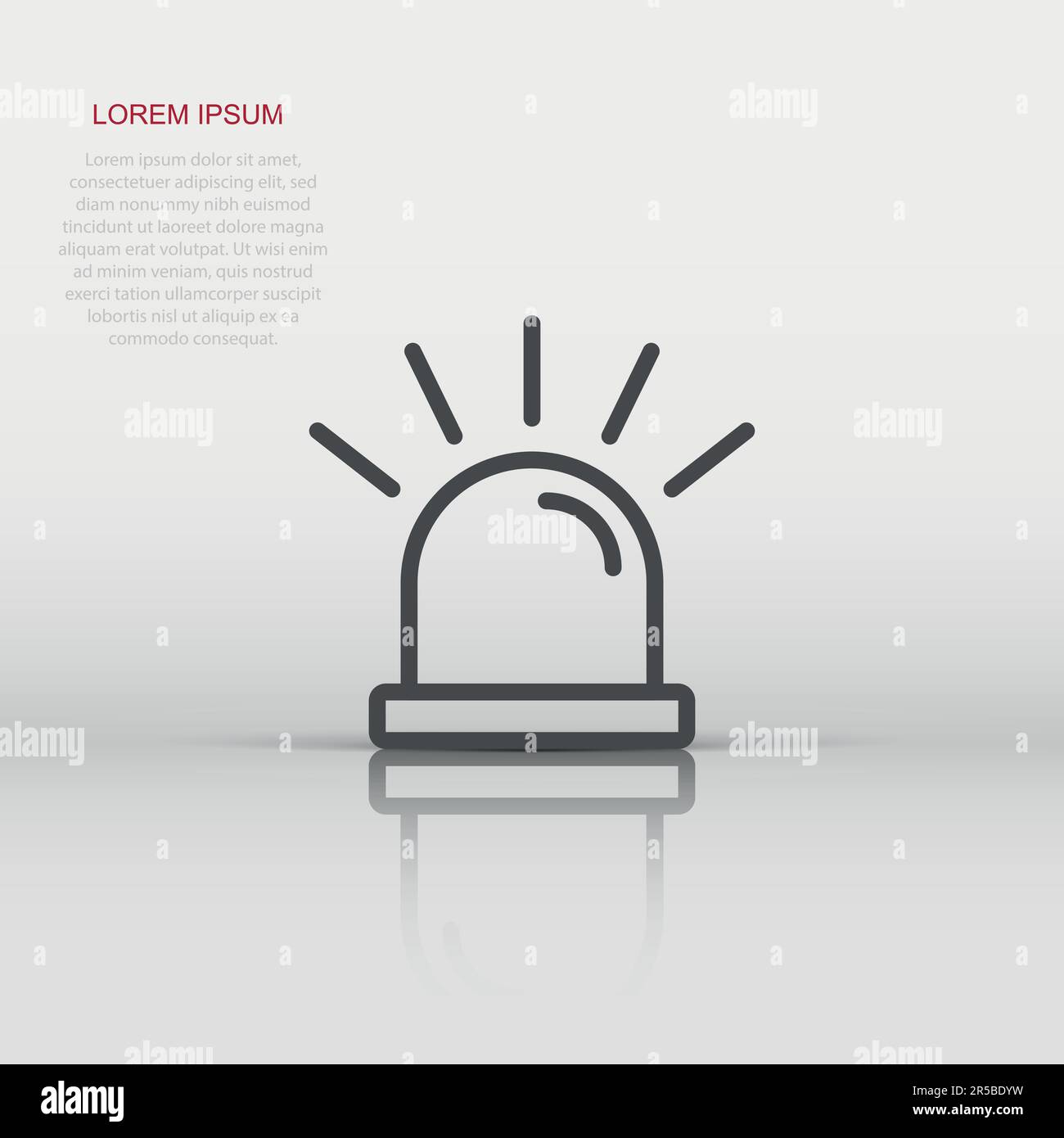 Emergency siren icon in flat style. Police alarm vector illustration on ...