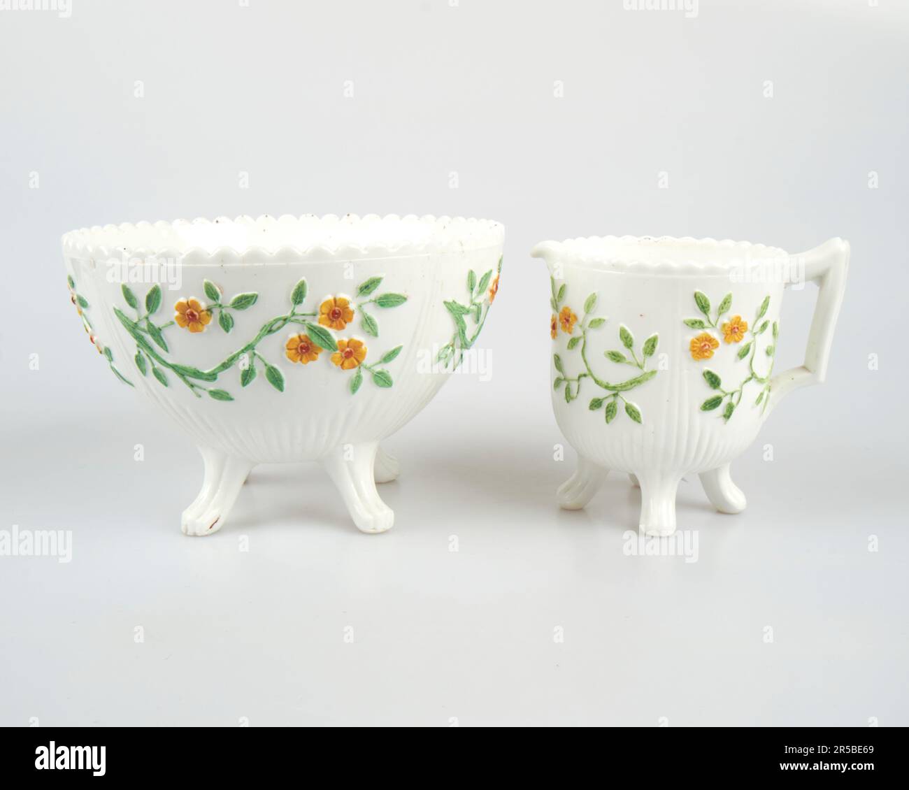 Antique 19thc. Victorian Sowerby enamelled white glass bowl and jug ...