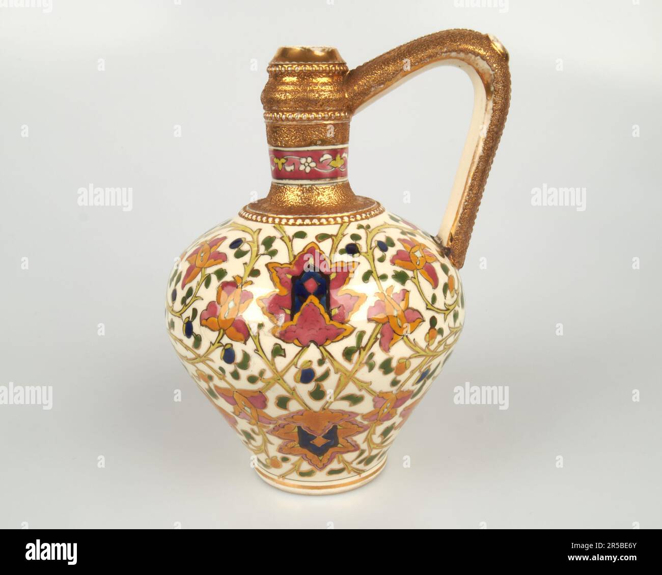 Antique 1880-1900 Fischer of Budapest reticulated pottery ewer Stock ...
